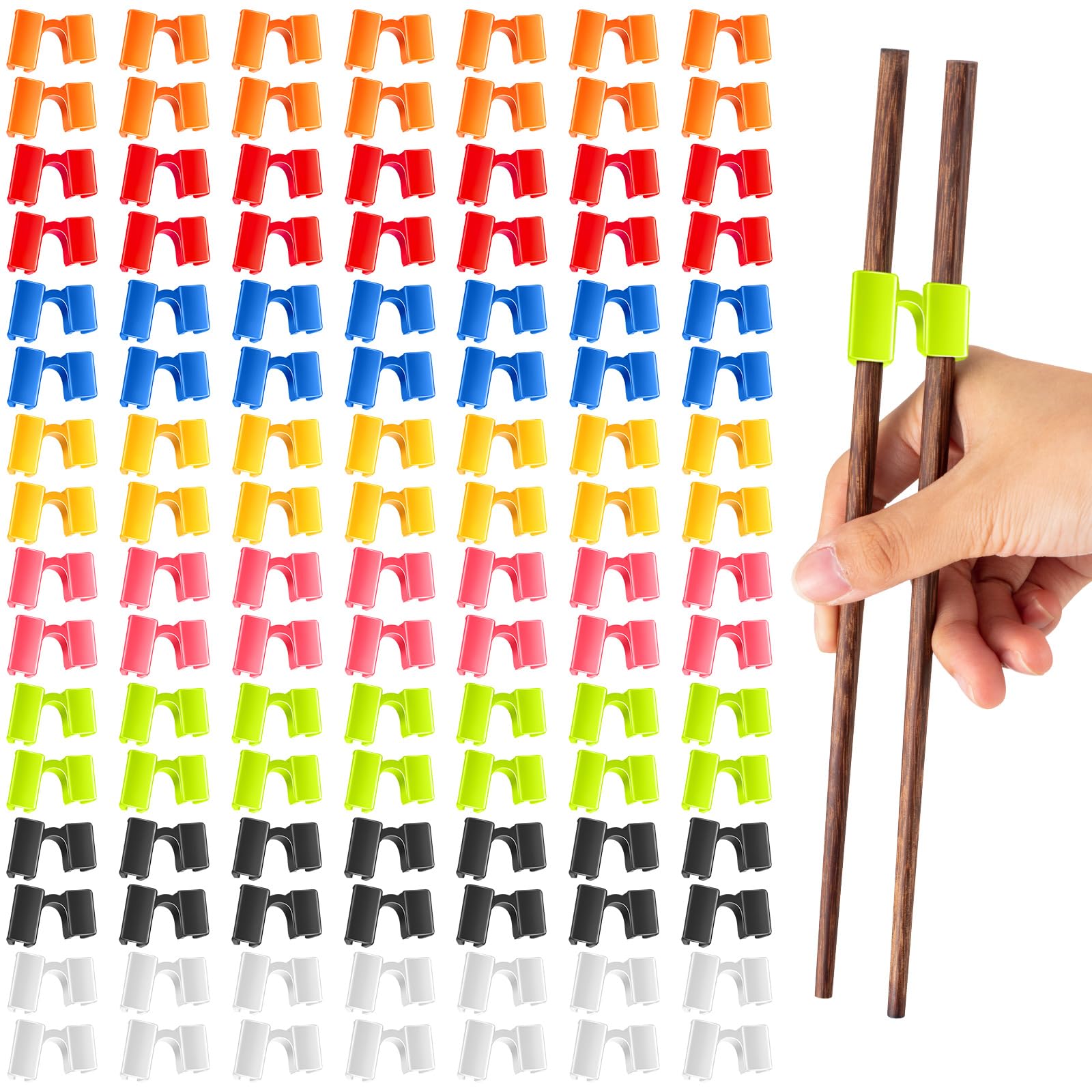 Snapklik.com : 200 Pcs Reusable Chopsticks Helper Multicolor Training ...
