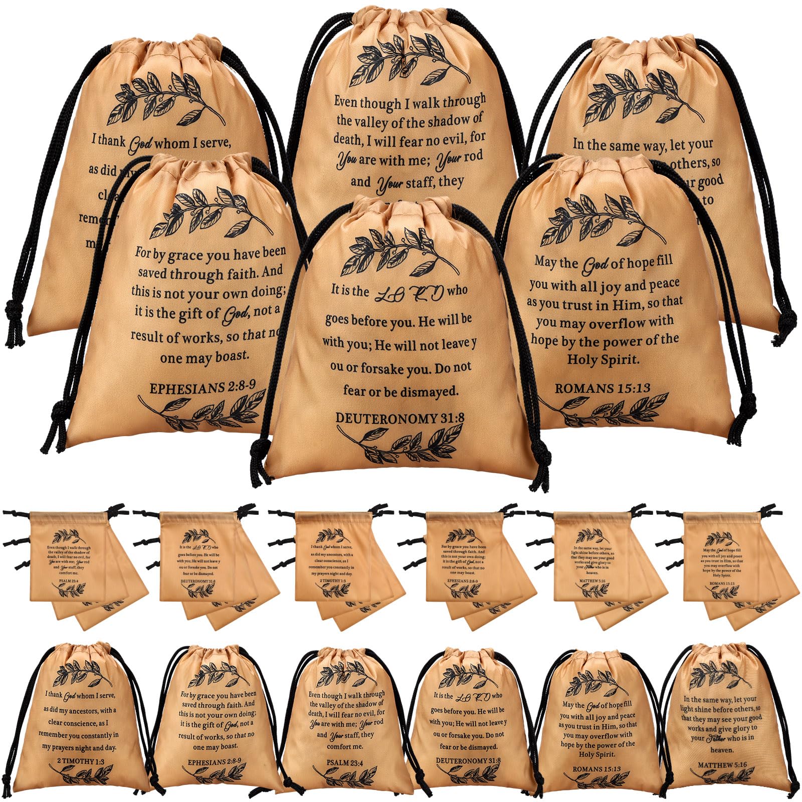 Amazon.com: Paterr 24 Pcs Christian Gift Drawstring Bags Bible Verse ...