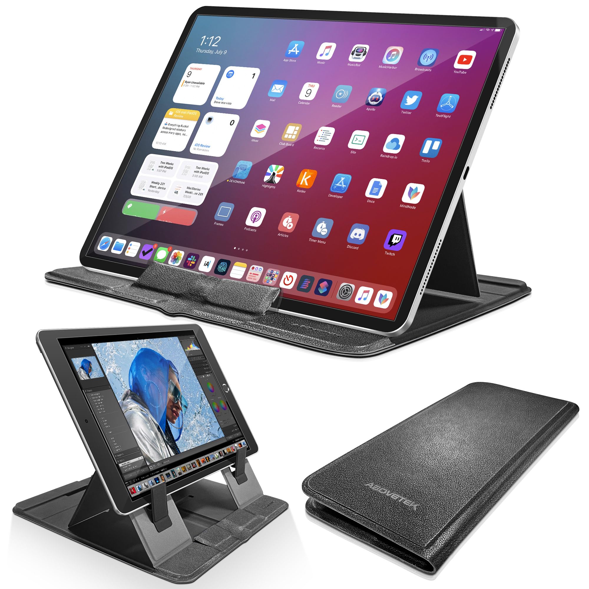Amazon.com: AboveTEK Portable Tablet Stand - Foldable & Ergonomic iPad ...