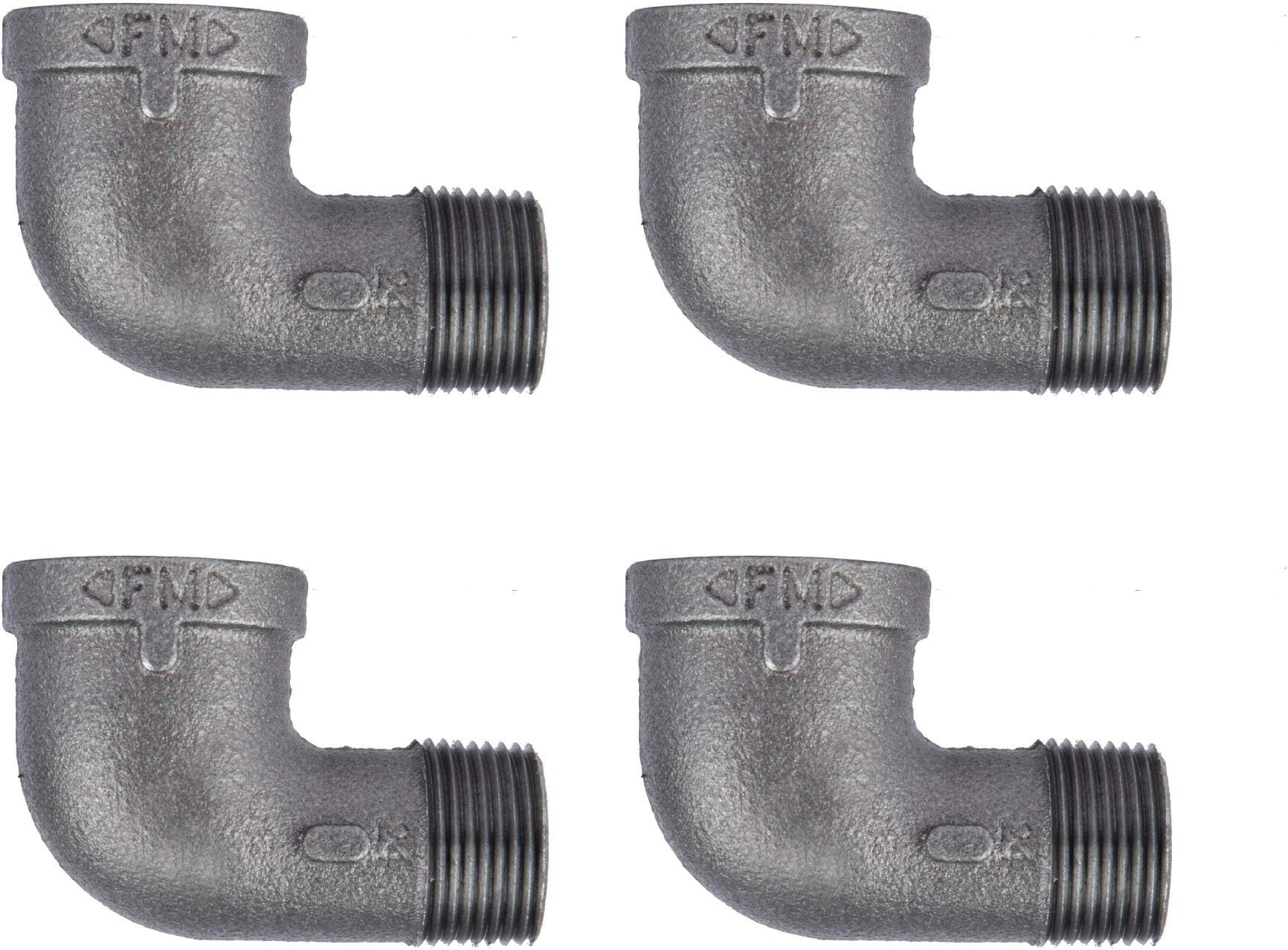 1" Elbow 90 Degree Fitting, PIPE DECOR Black Malleable Iron Fittings ...