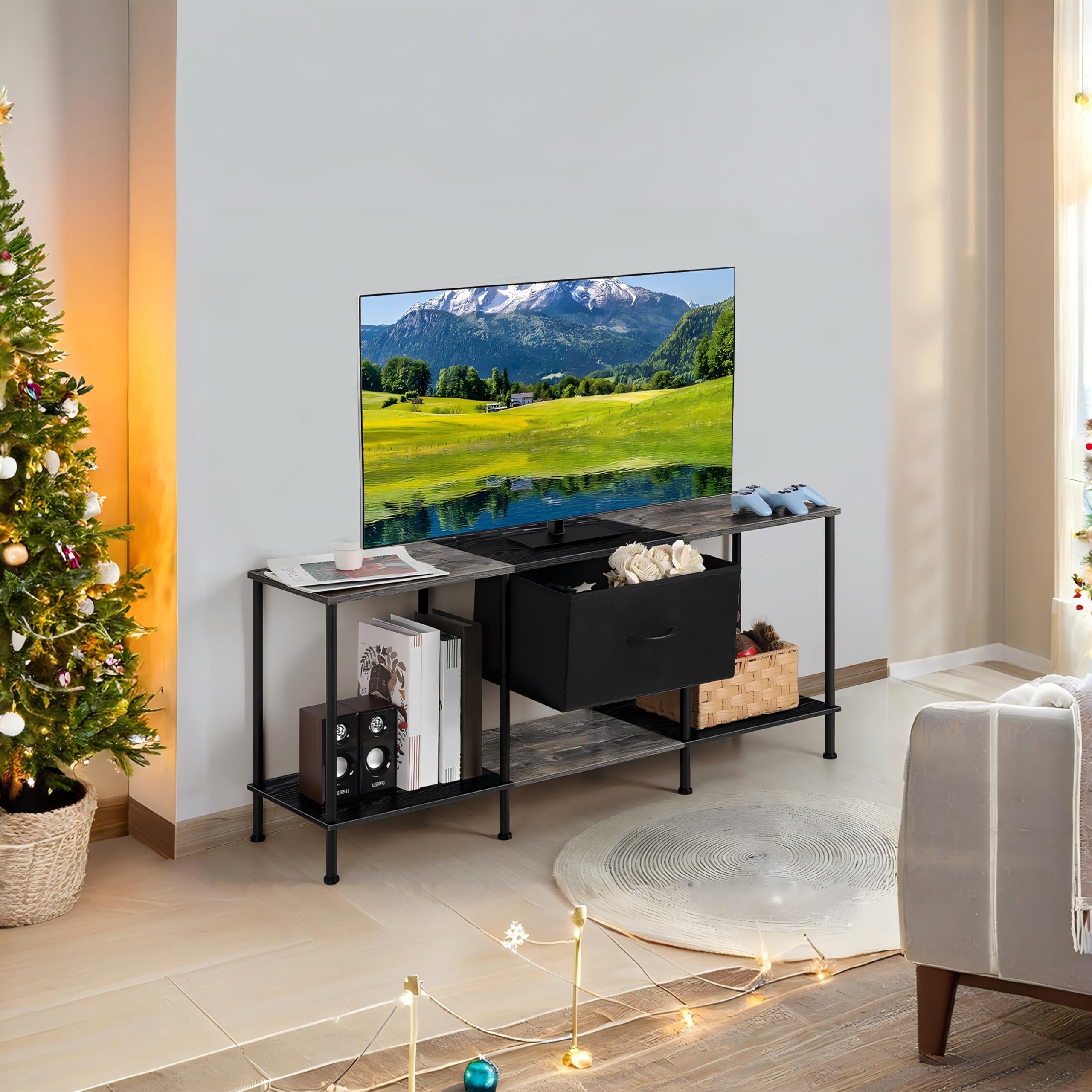 Amazon.com: Vrisa TV Stand for 50/55 inch Television Entertainment ...