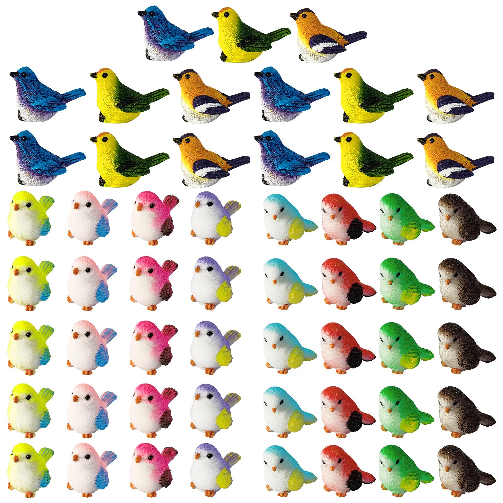 Amazon.com: YanGetifit 55 Pcs Miniature Bird Figurines Mini Resin Birds ...