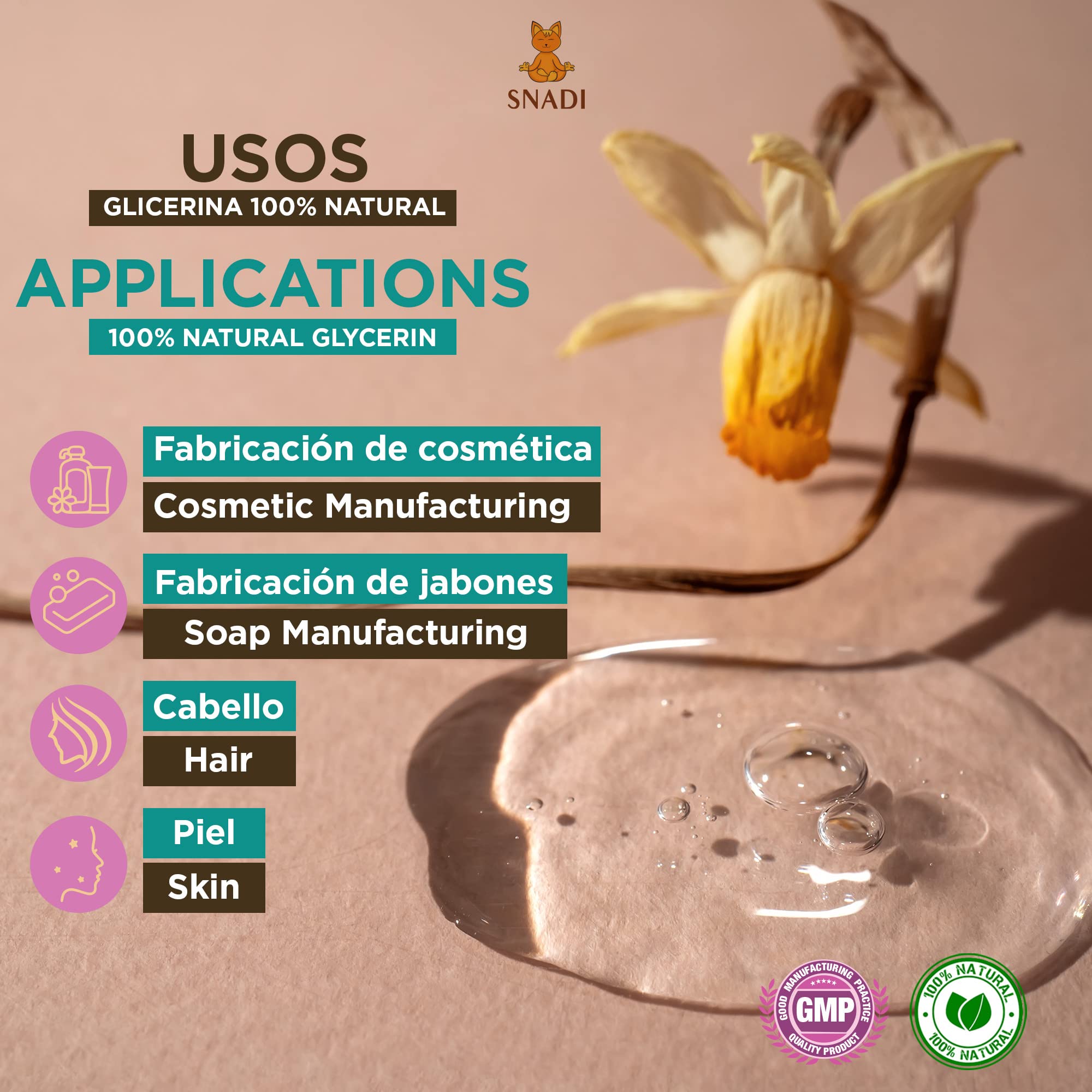 Snadi – BIO Vegetable Liquid Glycerin 500ml (USP) | Purity +98% | GMP ...