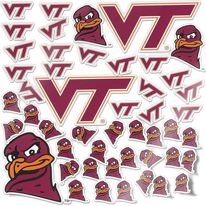 Amazon.com: Virginia Tech Hokies VT Hokie Bird Sticker Vinyl Decal ...