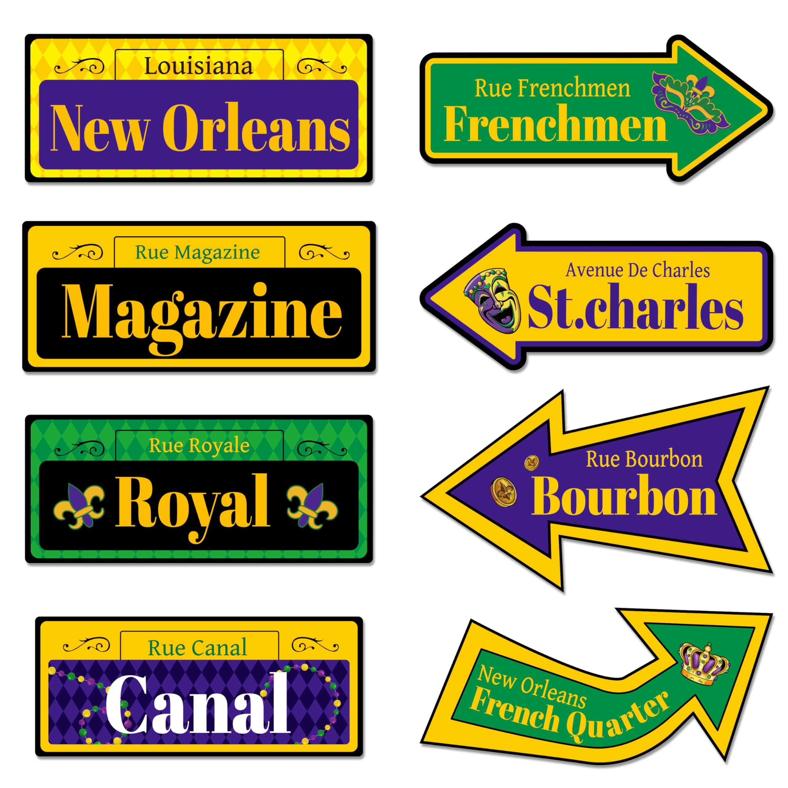 Amazon.com: WATINC 16pcs Mardi Gras Party Decorations New Orleans ...