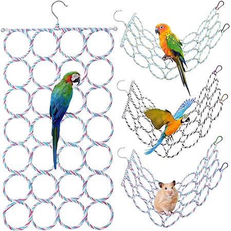Amazon.com : 3 Pieces Bird Rat Climbing Rope Net Toy for Cage Bird Rope ...