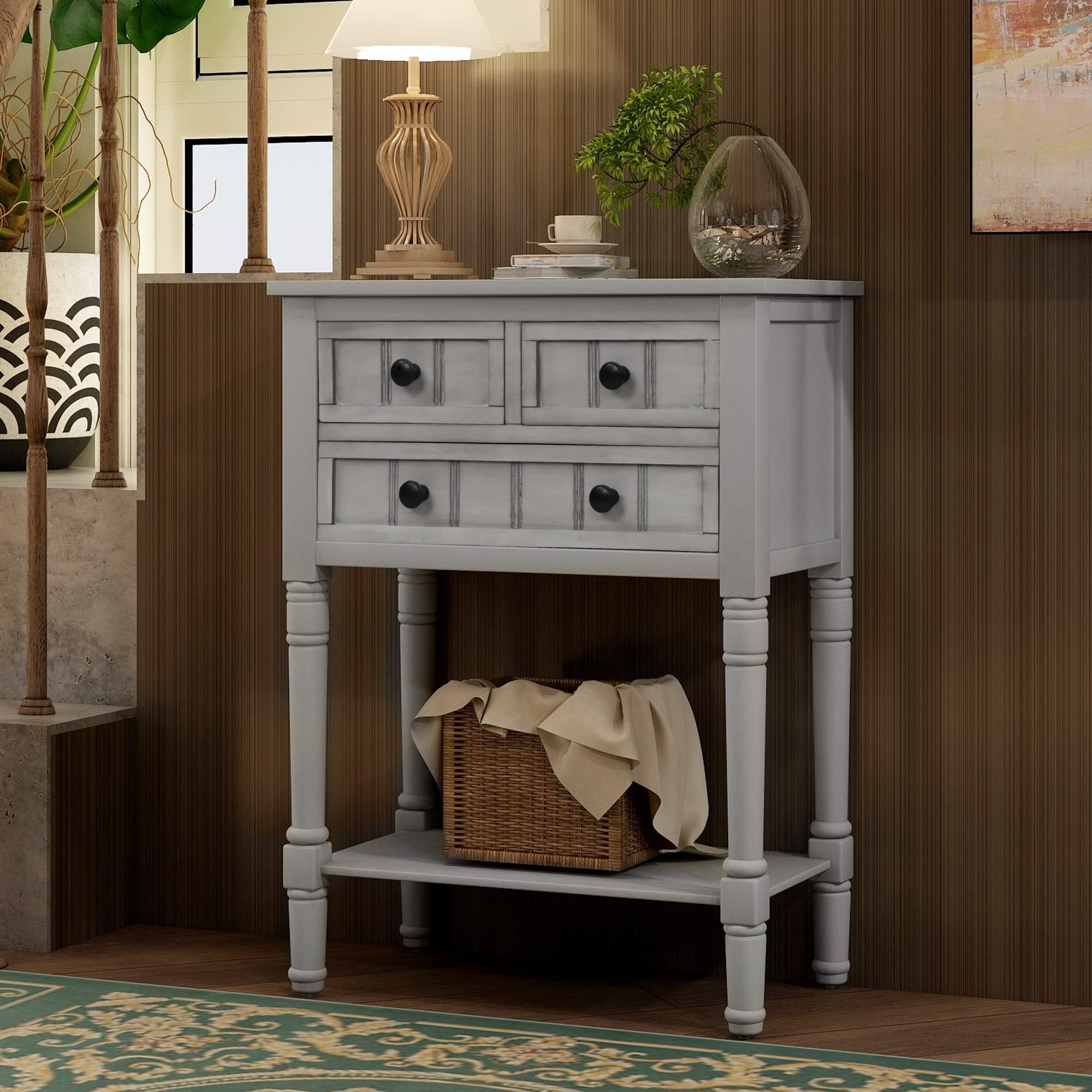 Amazon.com: CABSETT Narrow Console, Rustic Entryway Slim Sofa Table ...