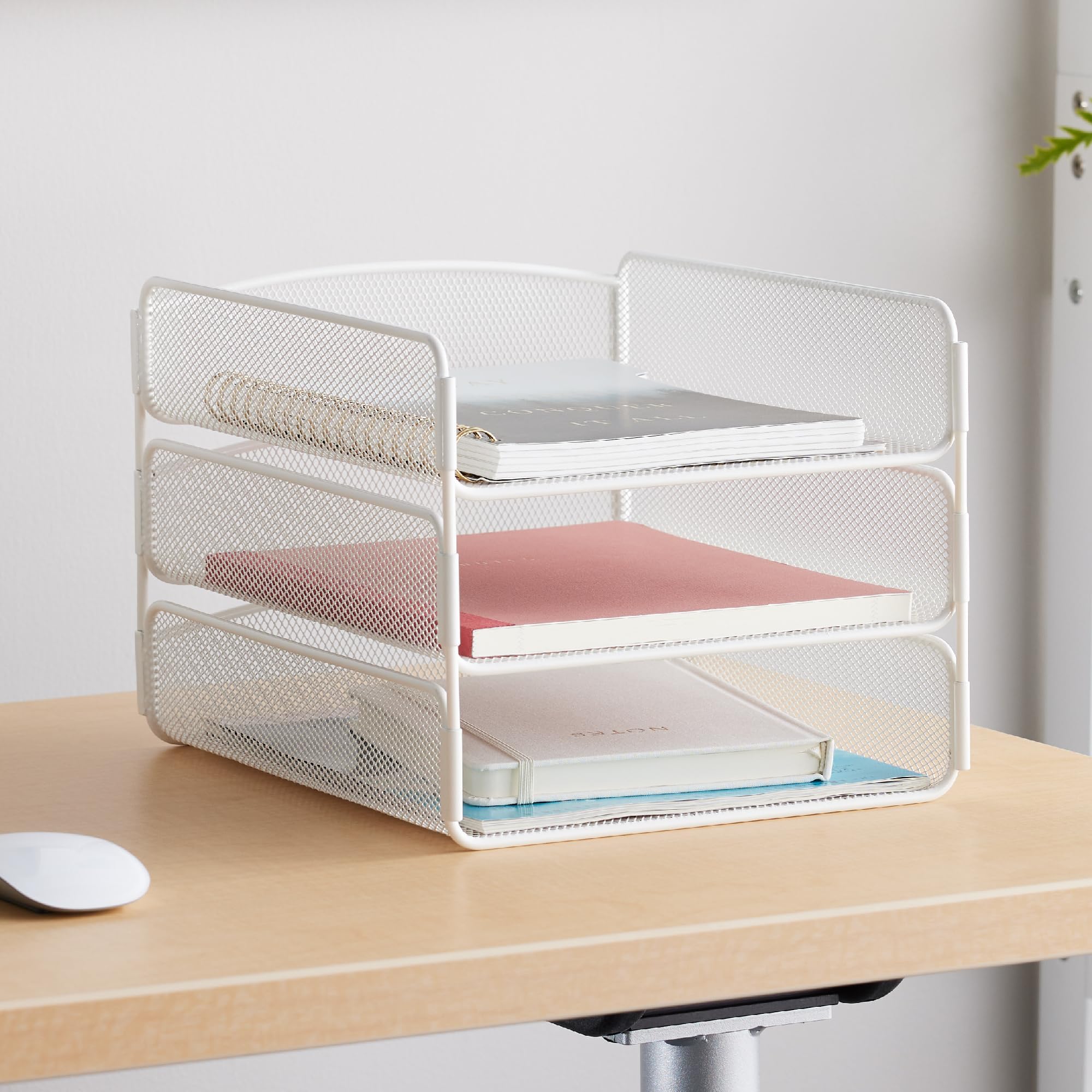 Amazon.com : SUPEASY 3 Tier Paper Organizer with Handle, Mesh Desk ...
