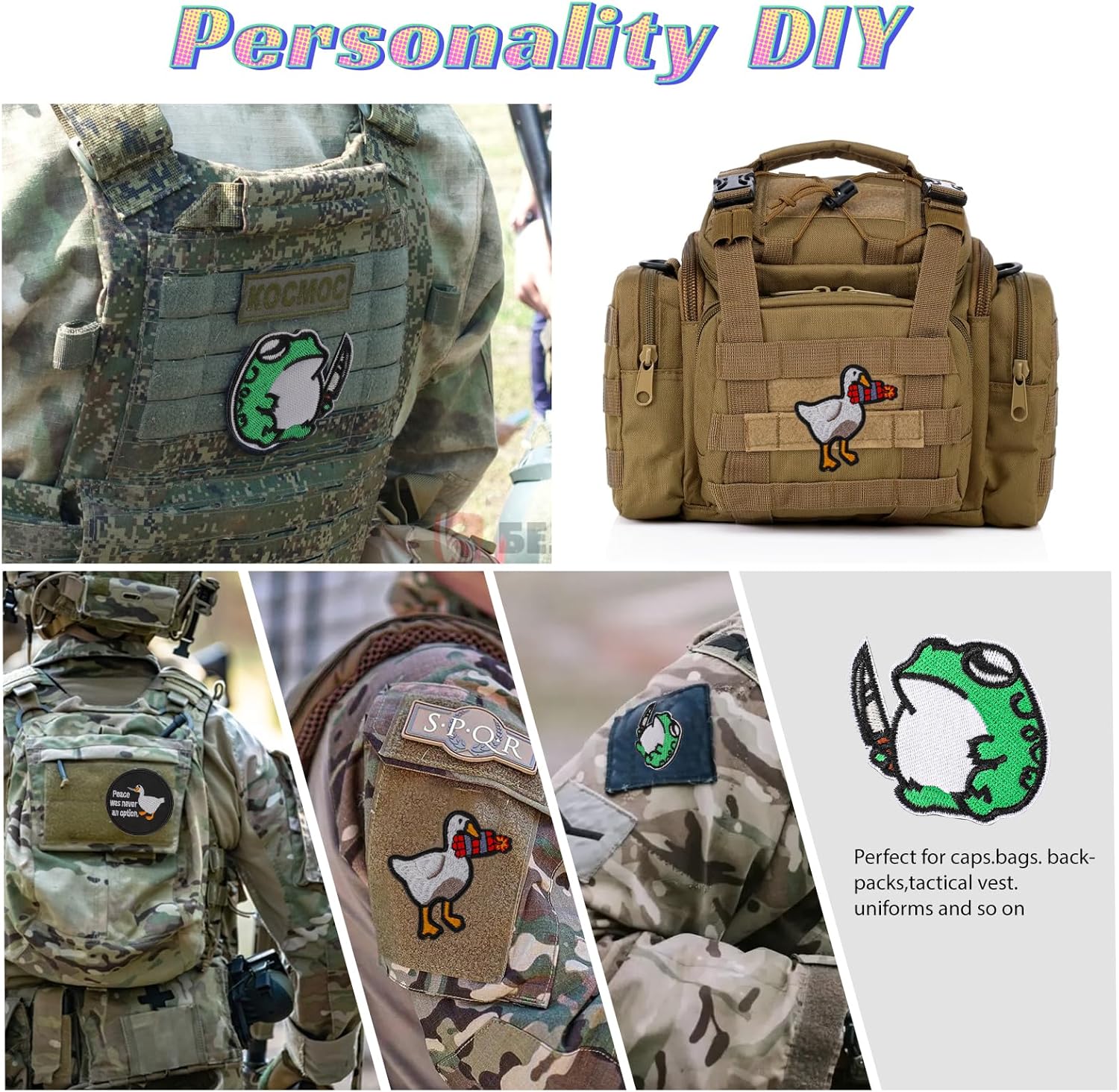 4 parches divertidos y lindos parches de cuchillo de mordida de pato ...