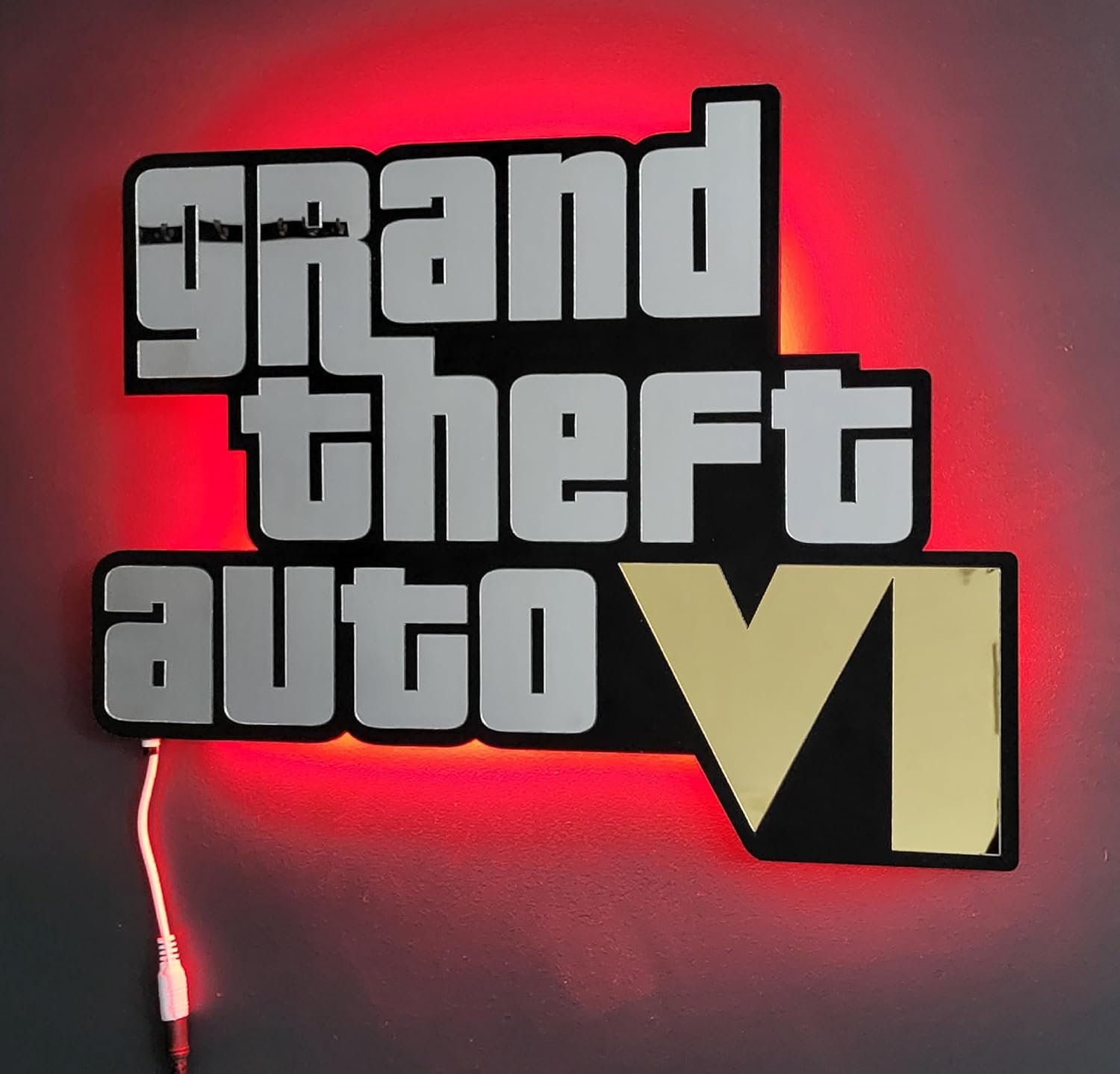 Buy AD INFINITUM ® Wooden LED Wall Lamp with Remote Control for Gamers ...