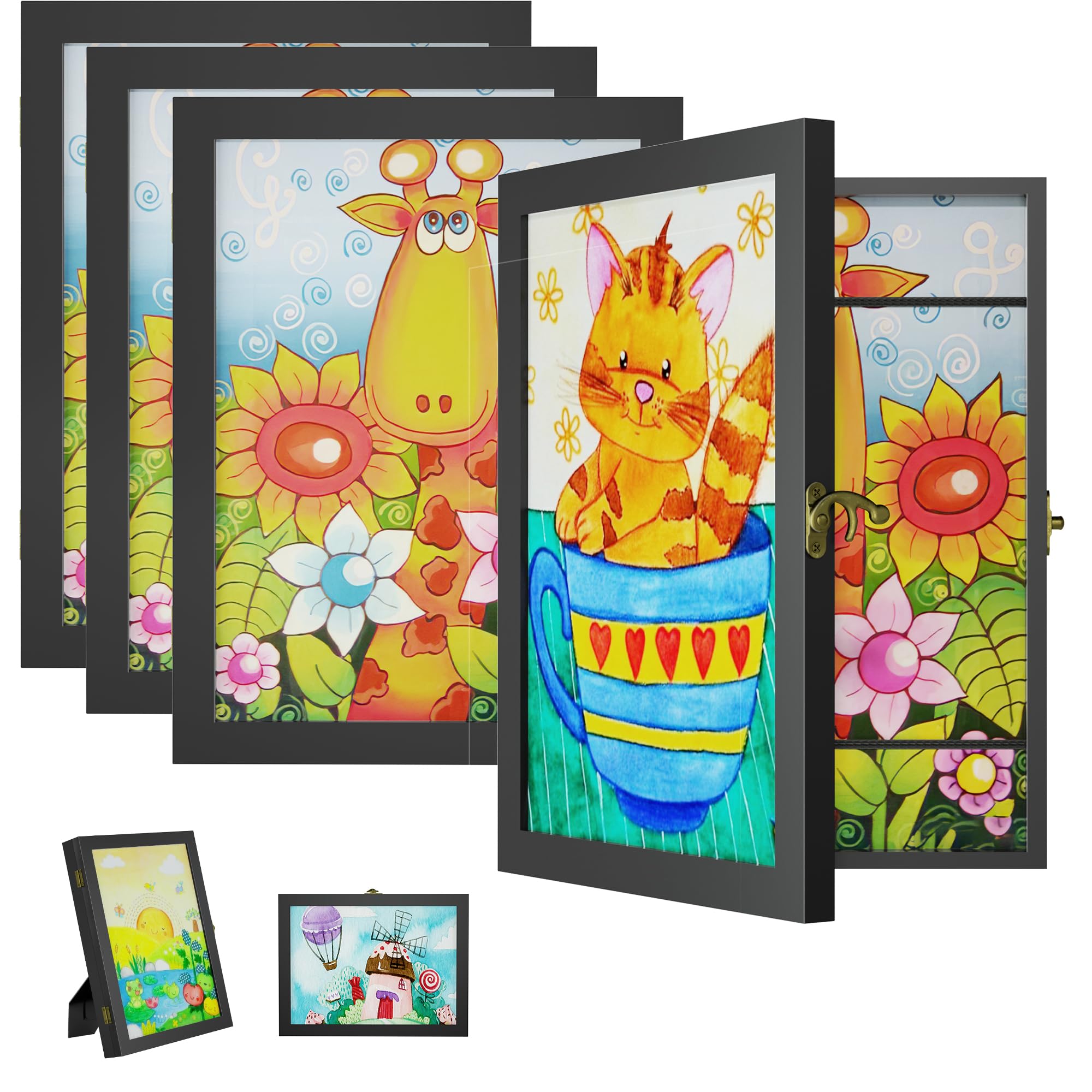 Buy SRIWATANA Kids Art Frames 4 Pack, A4 Childrens Artwork Frames, Art ...
