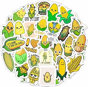Amazon.com: BulbaCraft Corn Stickers for Water Bottle and Laptop - Corn ...