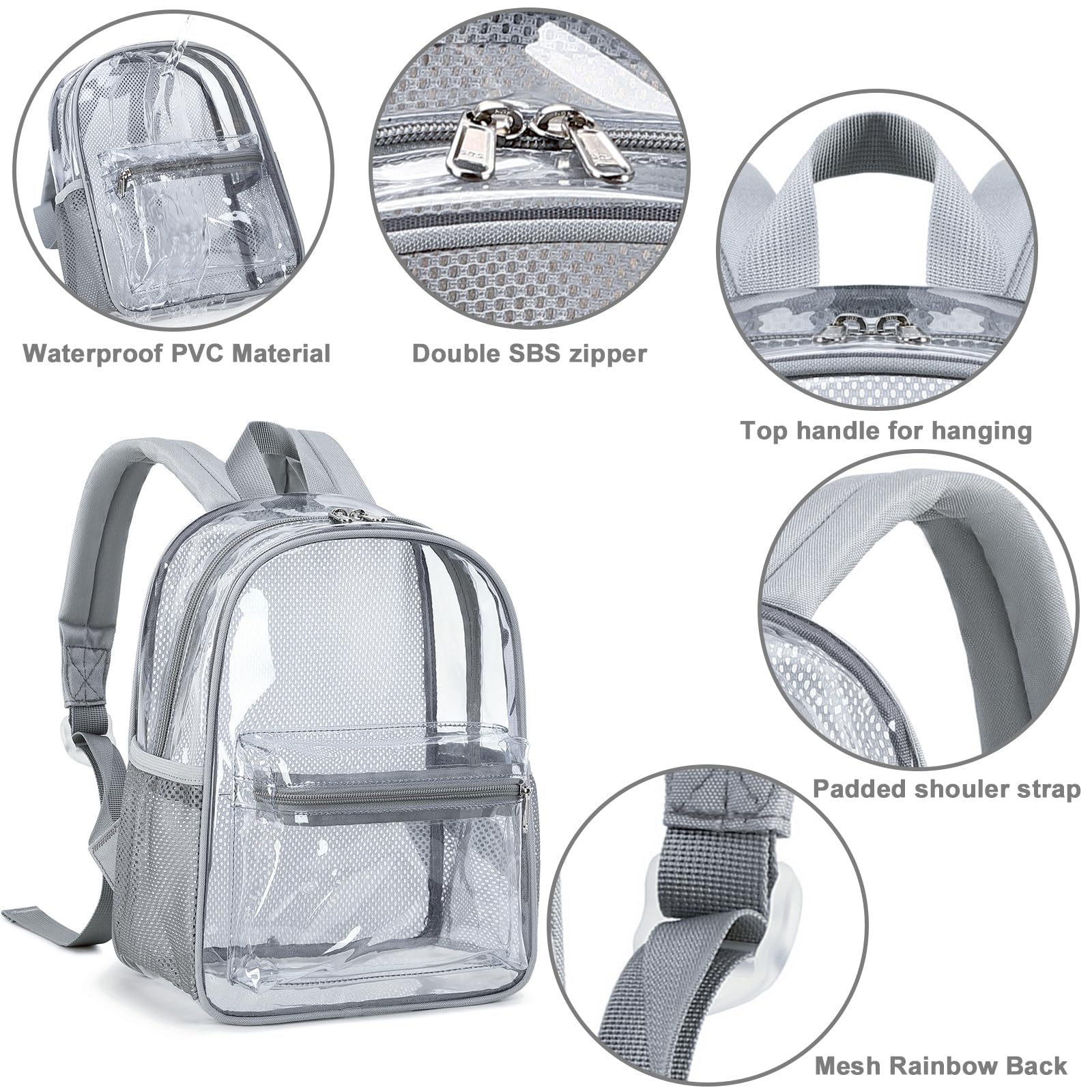 Snapklik.com : Clear Mini Backpack Stadium Approved 12x12x6 Small ...