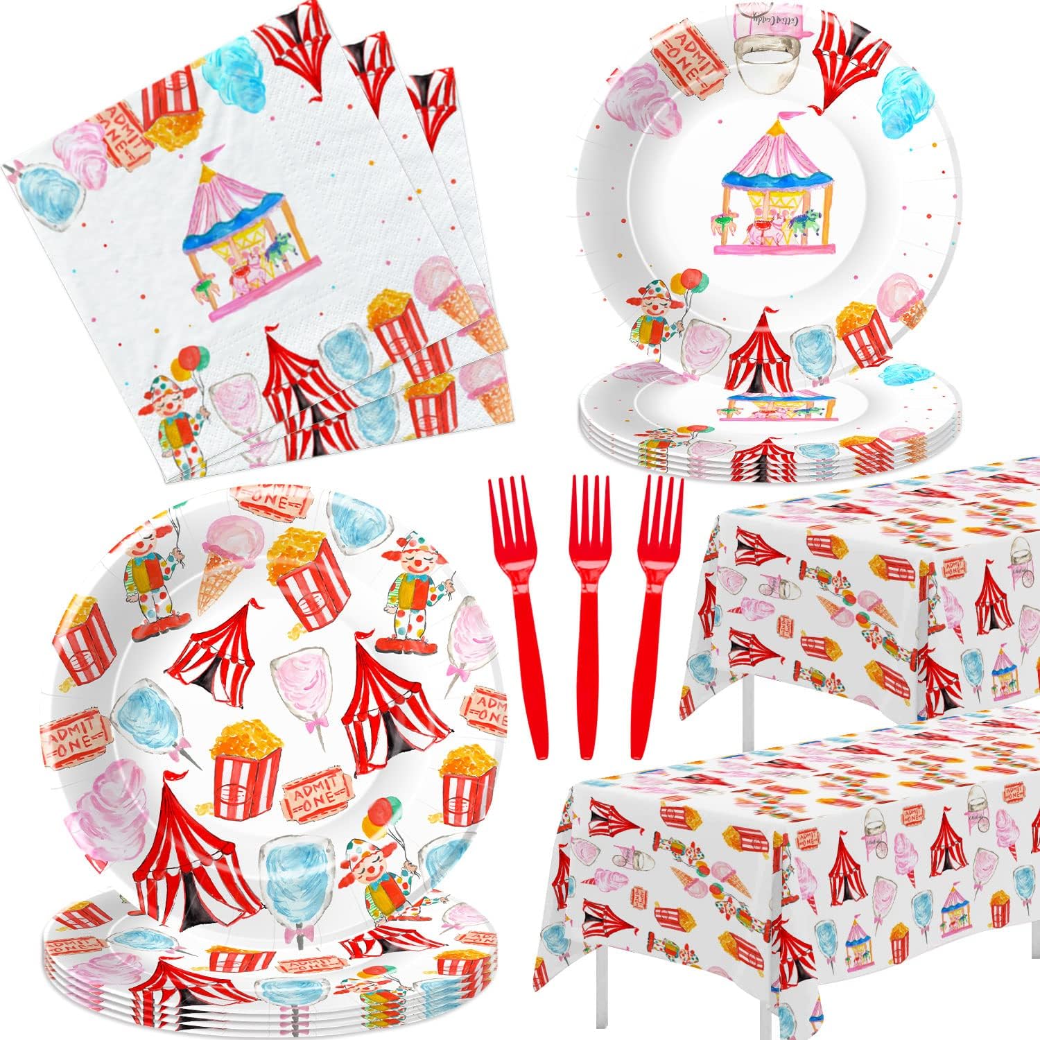 Amazon.com: HIPVVILD Circus Carnival Birthday Party Supplies, Circus ...