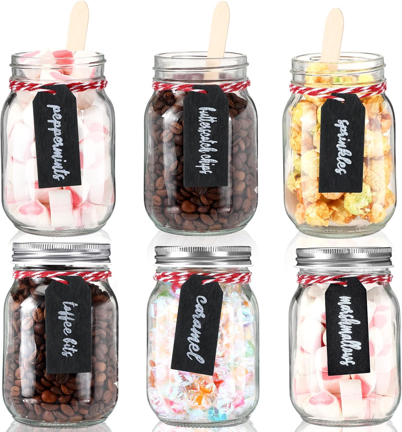 Amazon.com: Sunnychicc 6 Sets Hot Chocolate Jars for Hot Chocolate Bar ...