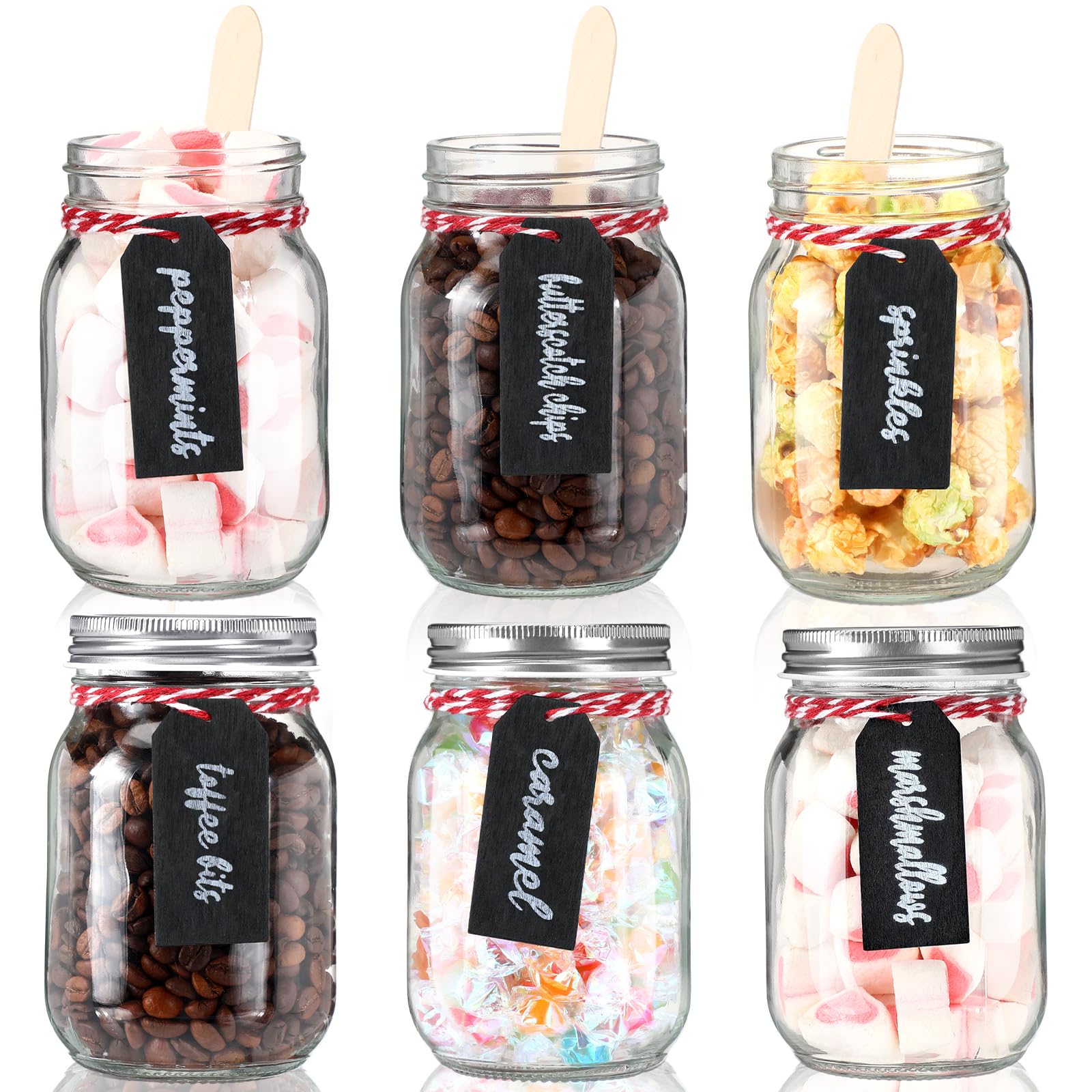 Amazon.com: Sunnychicc 6 Sets Hot Chocolate Jars for Hot Chocolate Bar ...