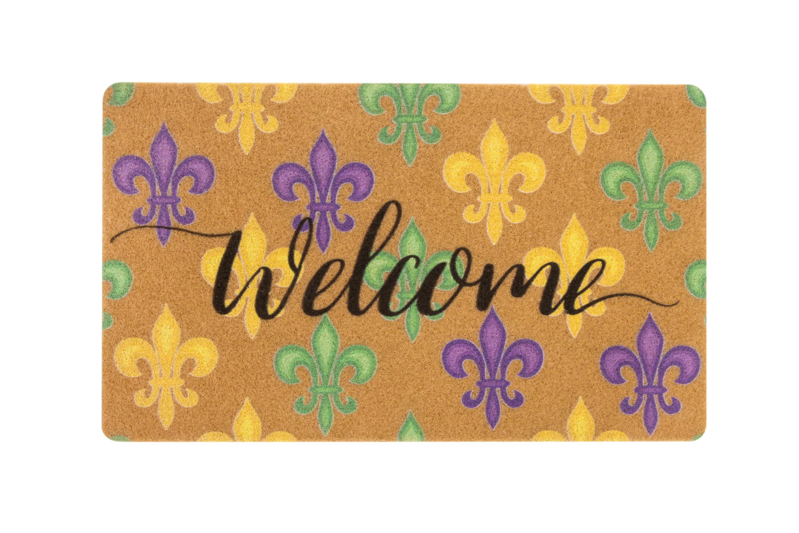 Amazon.com: Mardi-Gras Fleur-De-Lis Welcome-Doormat Outdoor-Entrance ...