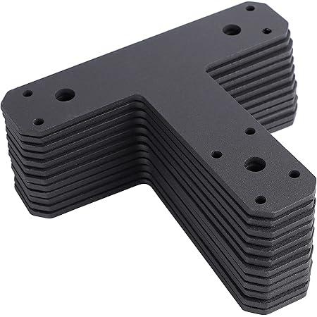 Amazon.com: 6 Pack Black Truss "T" Tie Plates, Post to Beam Connectors ...