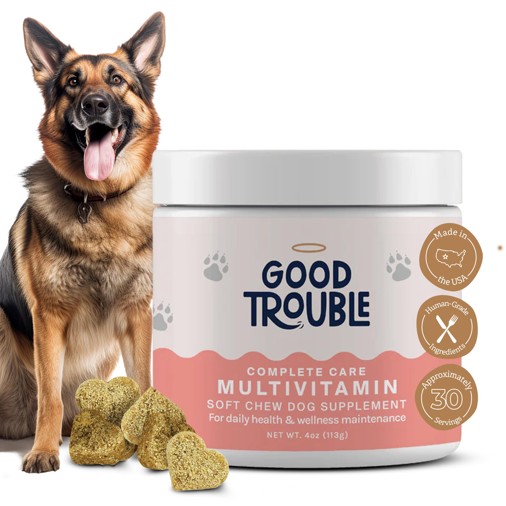 Amazon.com: Good Trouble Pets Complete Care Dog Multivitamin, Ashwagandha, Biotin, Yucca ...