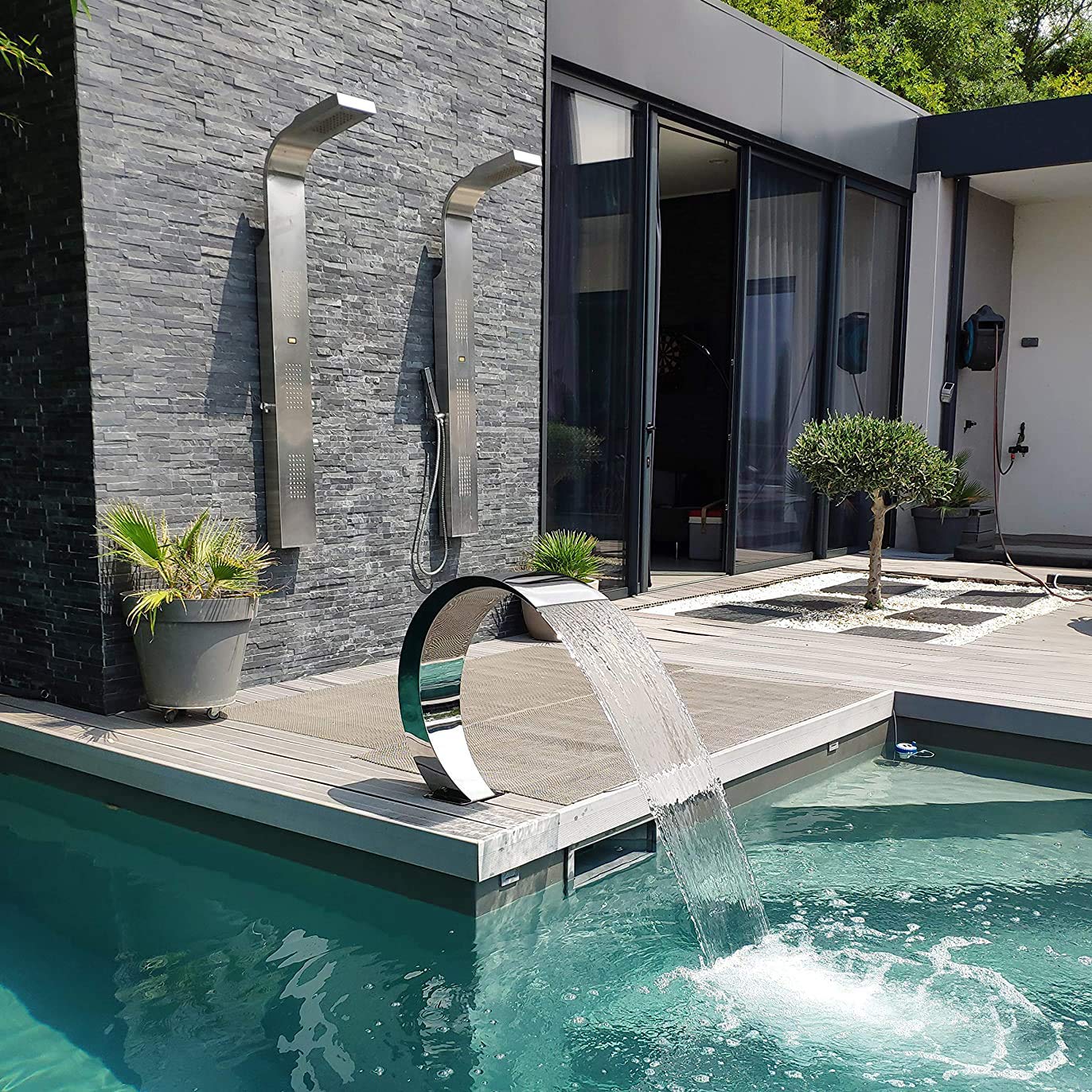 Contemporary Pool Fountains And Waterfalls