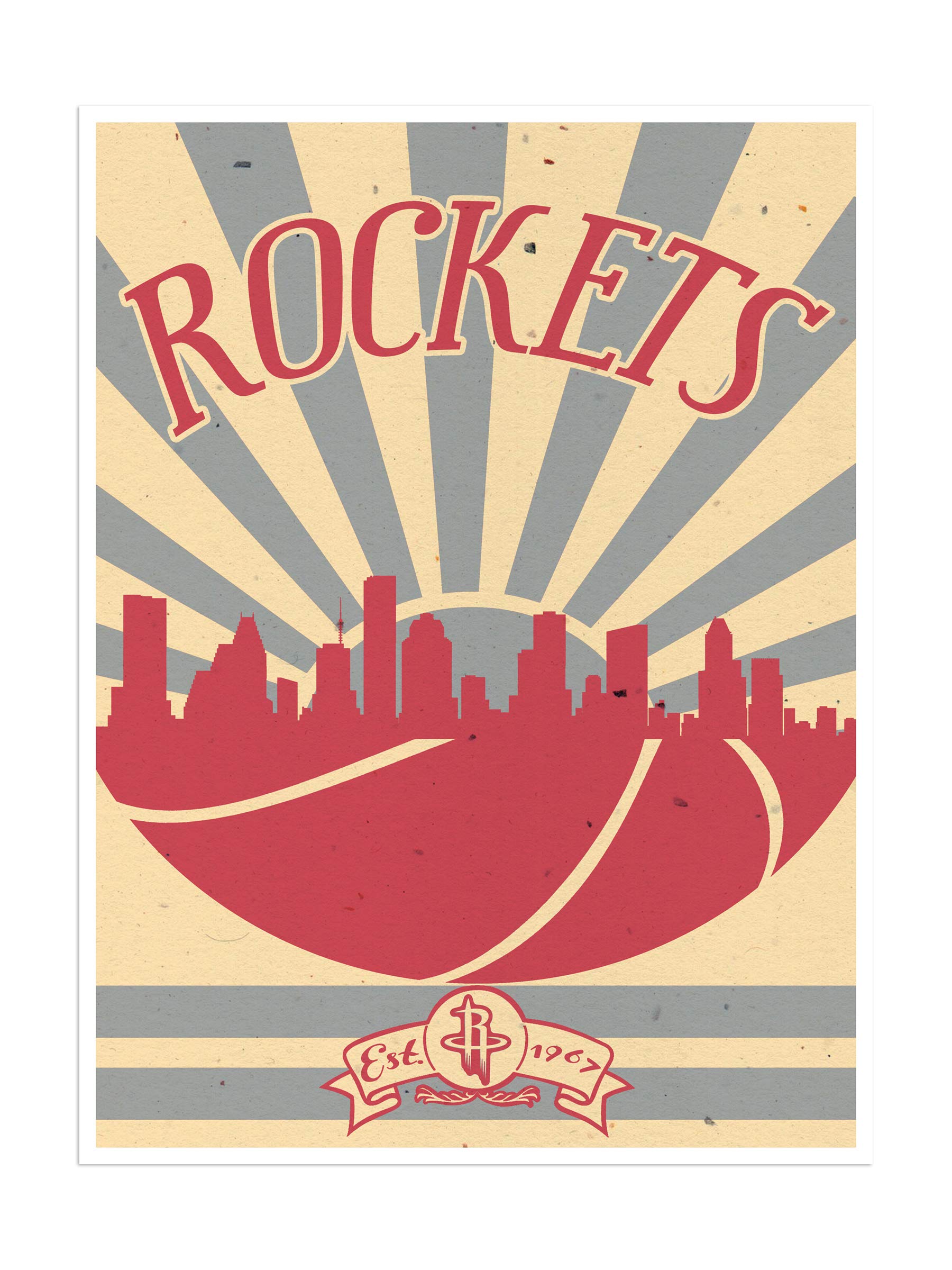 Snapklik.com : Houston Rockets Poster Sunset rt Print 12x16 Wall Decor