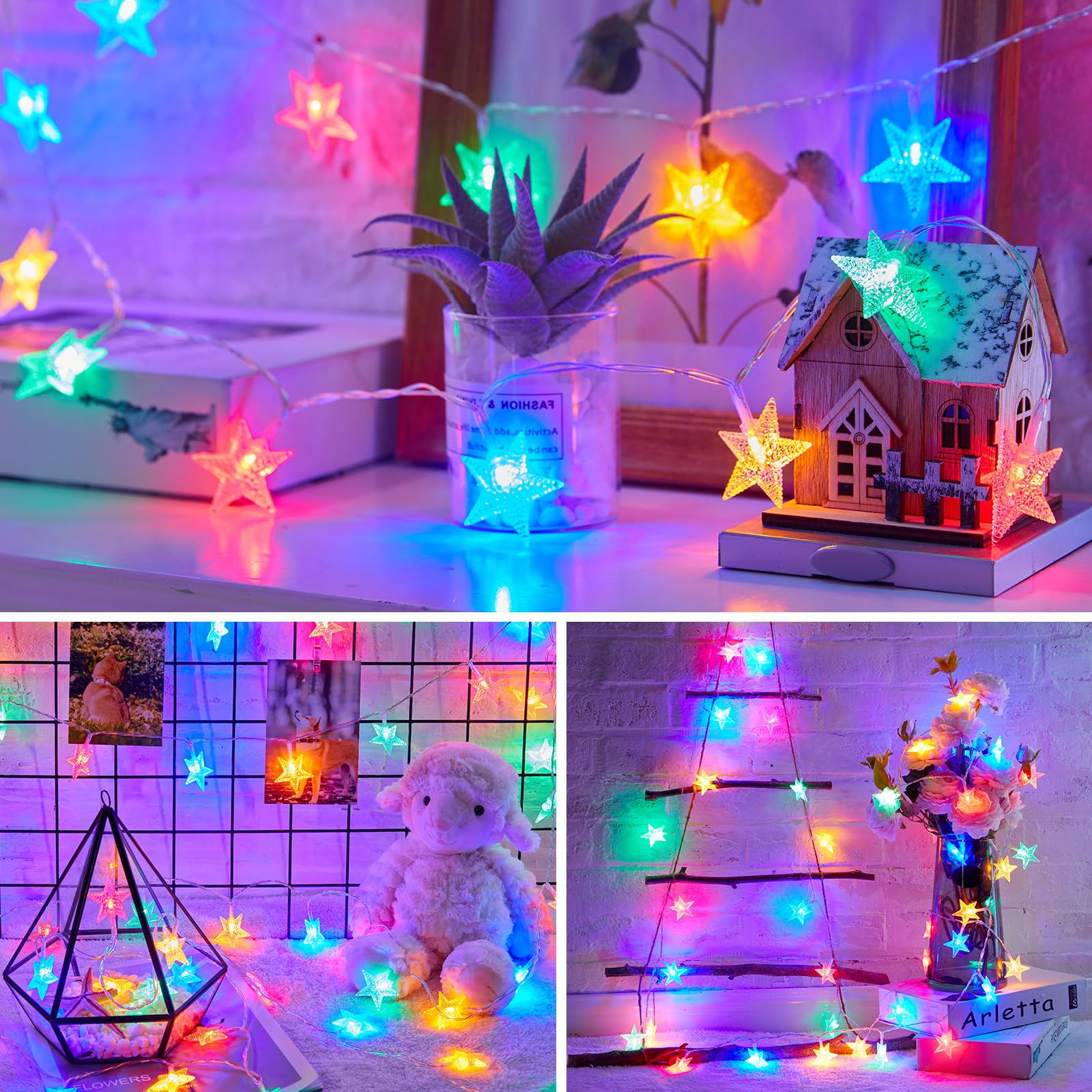 Snapklik.com : Minetom Star String Lights Battery Operated - 17 Ft 50 ...