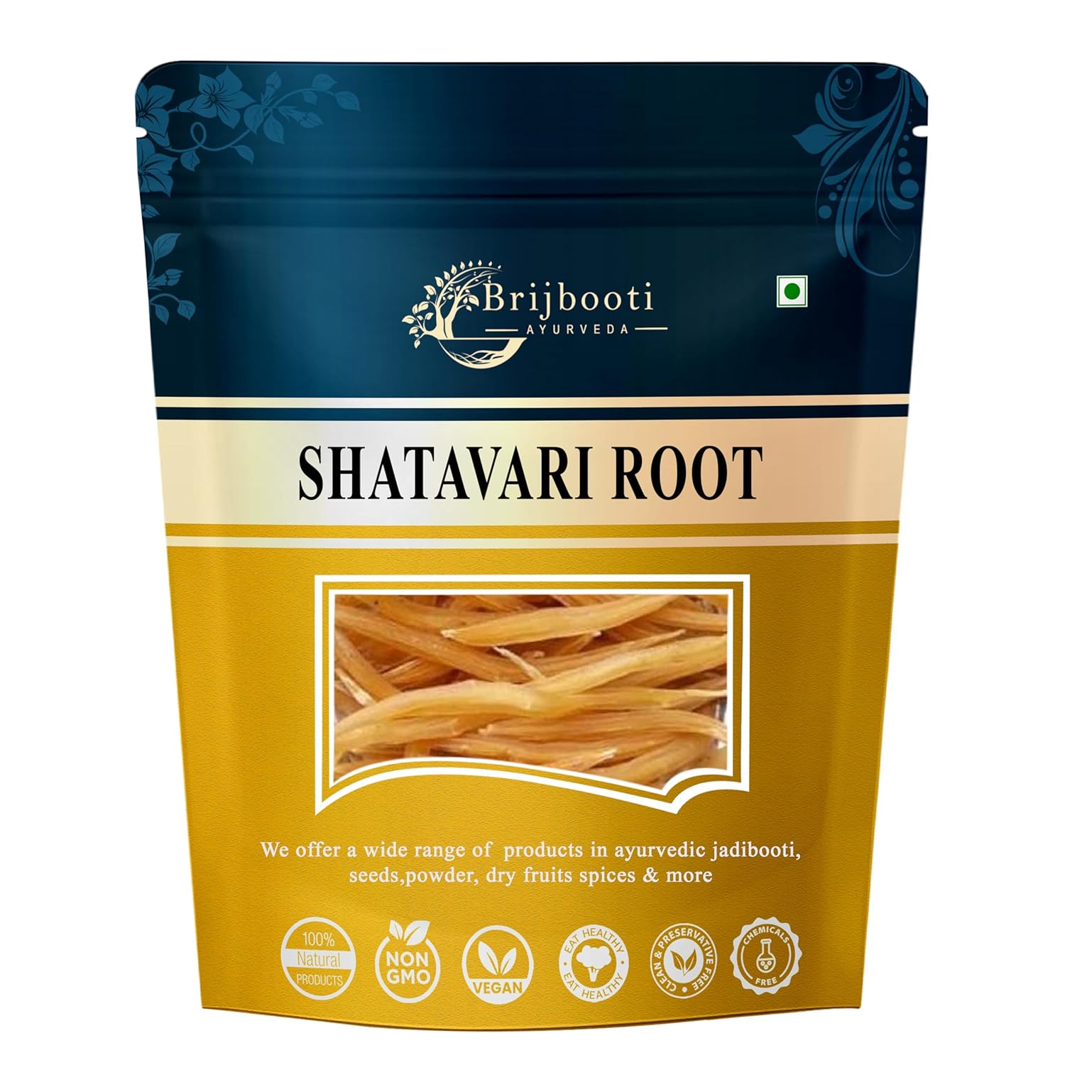 BrijBooti Shatavari Root 100 Gr Raw Indian Asparagus Racemosus Yellow ...
