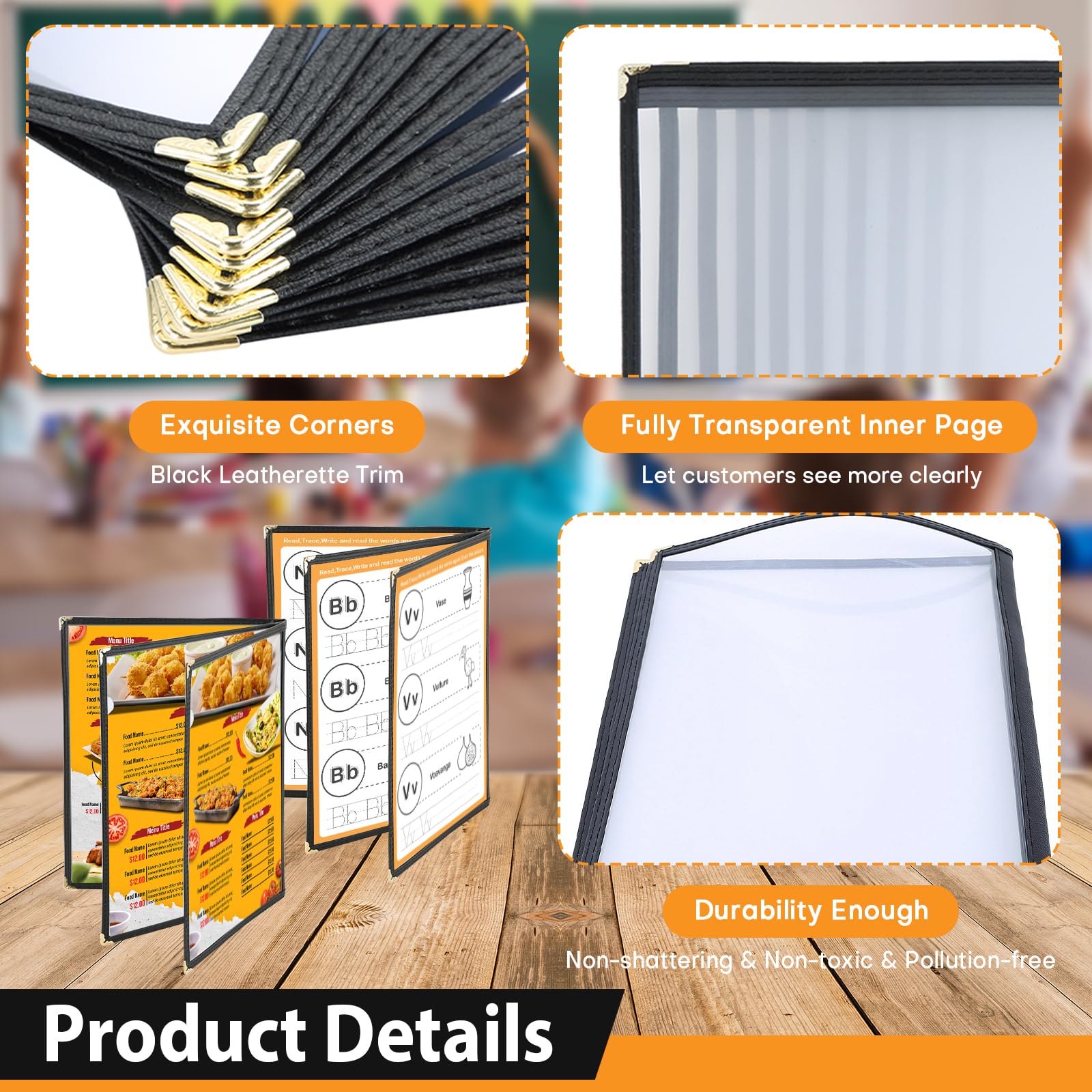 Snapklik.com : FLKQC 2PCS 8.5 X 11 Inch Menu Covers, 3 Page 6 View ...