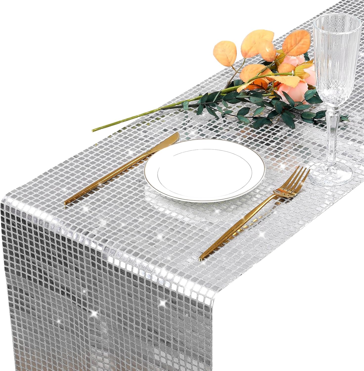 Amazon.com: Lucky Monet Disco Table Runner 12 x 108 Inches, Glitter ...