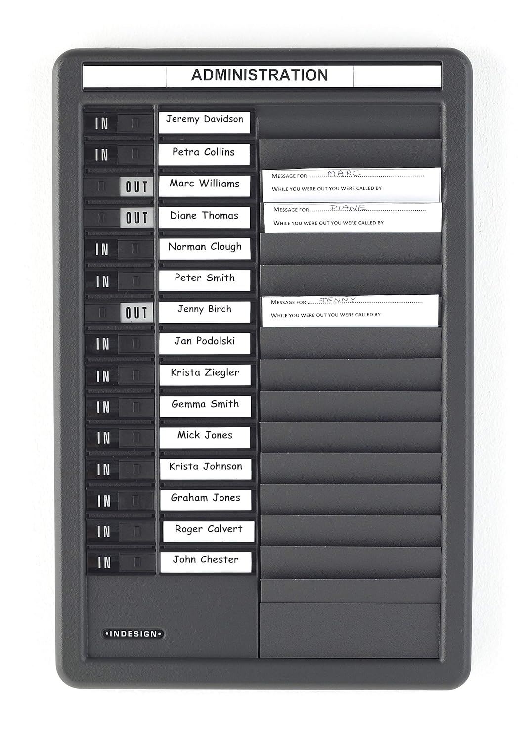 Staff In Out/Message Board For Reception. Fire Drill Assembly Board.15 ...