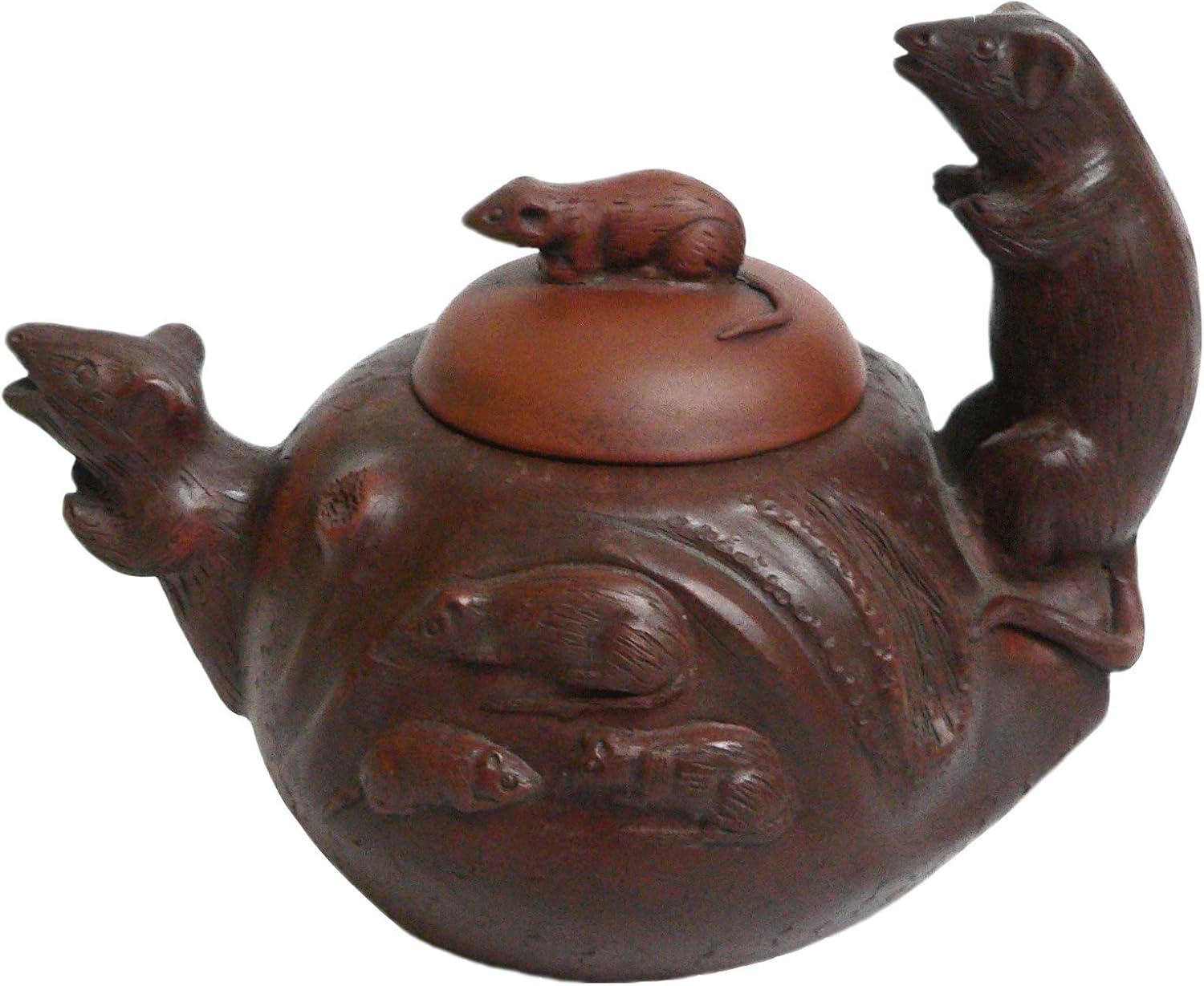 Amazon.com: Fine Batik Hand-Crafted Oriental Clay Teapot - Happy Rats ...