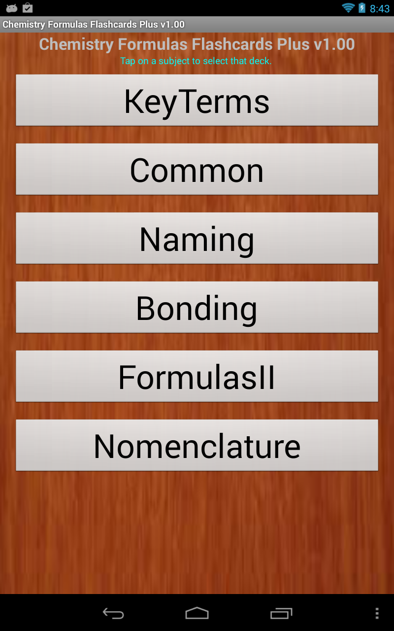 Chemistry Formulas Flashcards Plus - App on Amazon Appstore