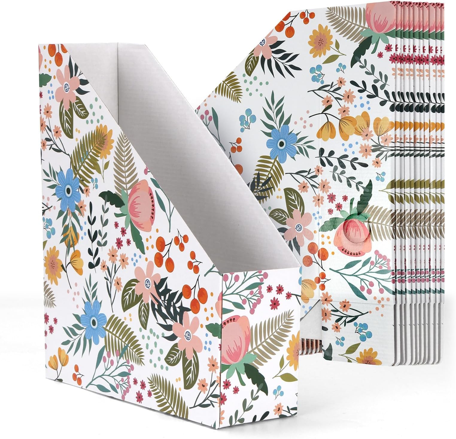 Amazon.com: BLU MONACO Set of 4 Magazine Holders, White Marble Design ...