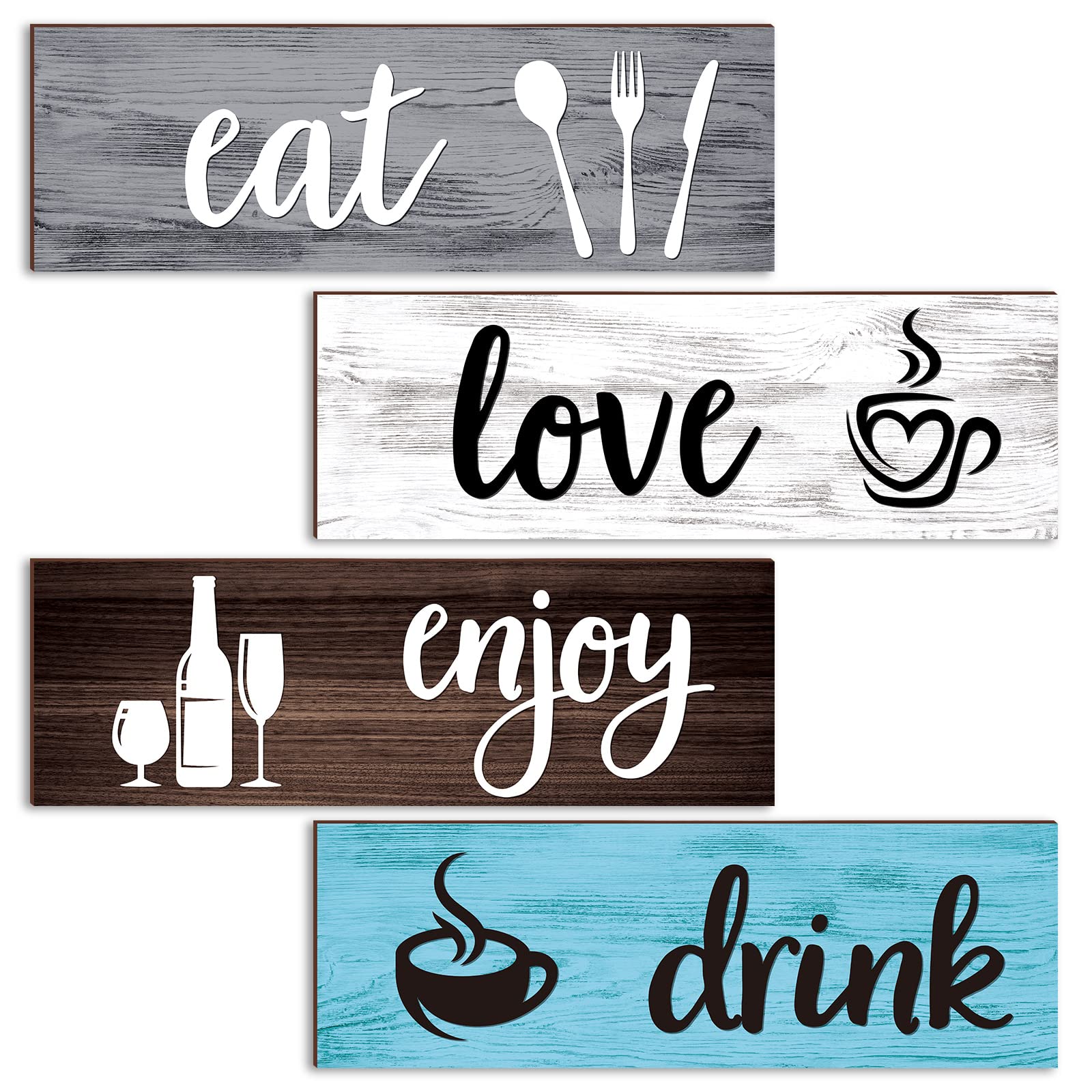 Snapklik.com : 4 Pcs Farmhouse Kitchen Wall Decor Eat Drink Enjoy Love ...