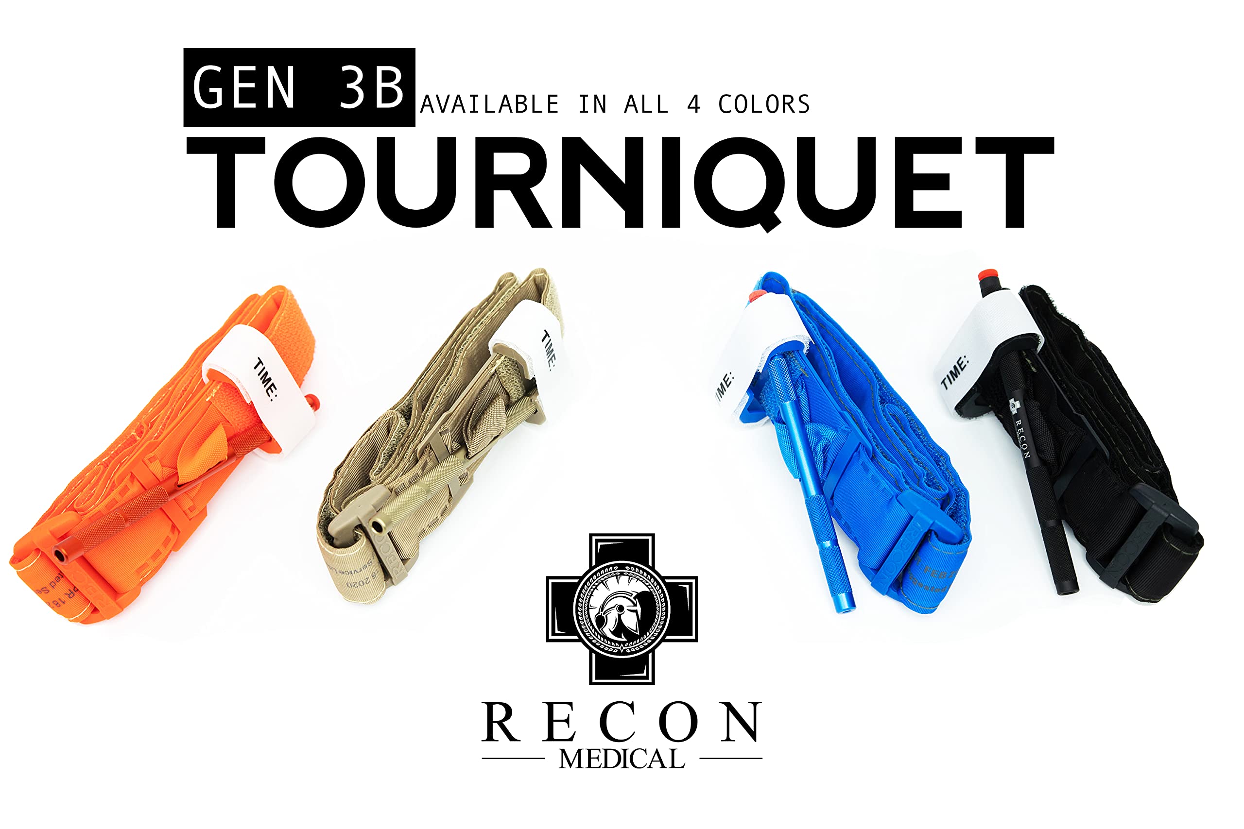 Recon Medical Tourniquet - (Black) Gen 3 Mil-Spec Kevlar Metal Windlass ...