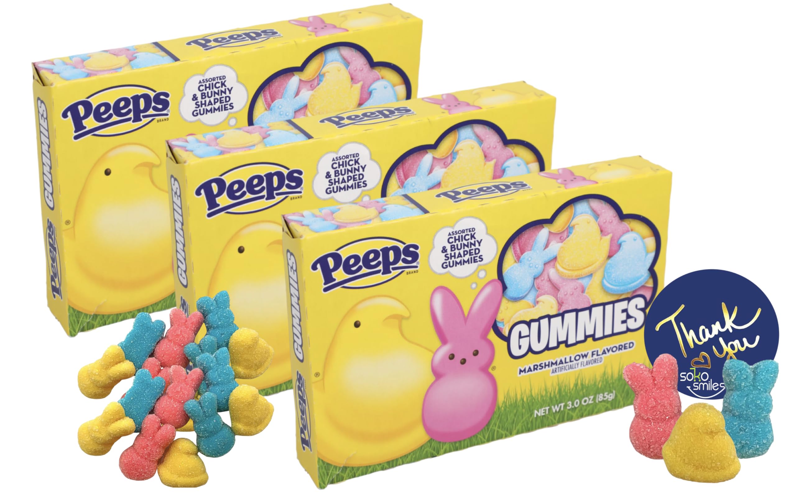 Amazon.com: Peeps Gummies 3.0 oz Box (3 Pack) Bundle Assorted Chick ...