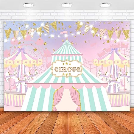 Amazon.com : Ayayiya Pink Circus Backdrop for Girl Pastel Carnival ...
