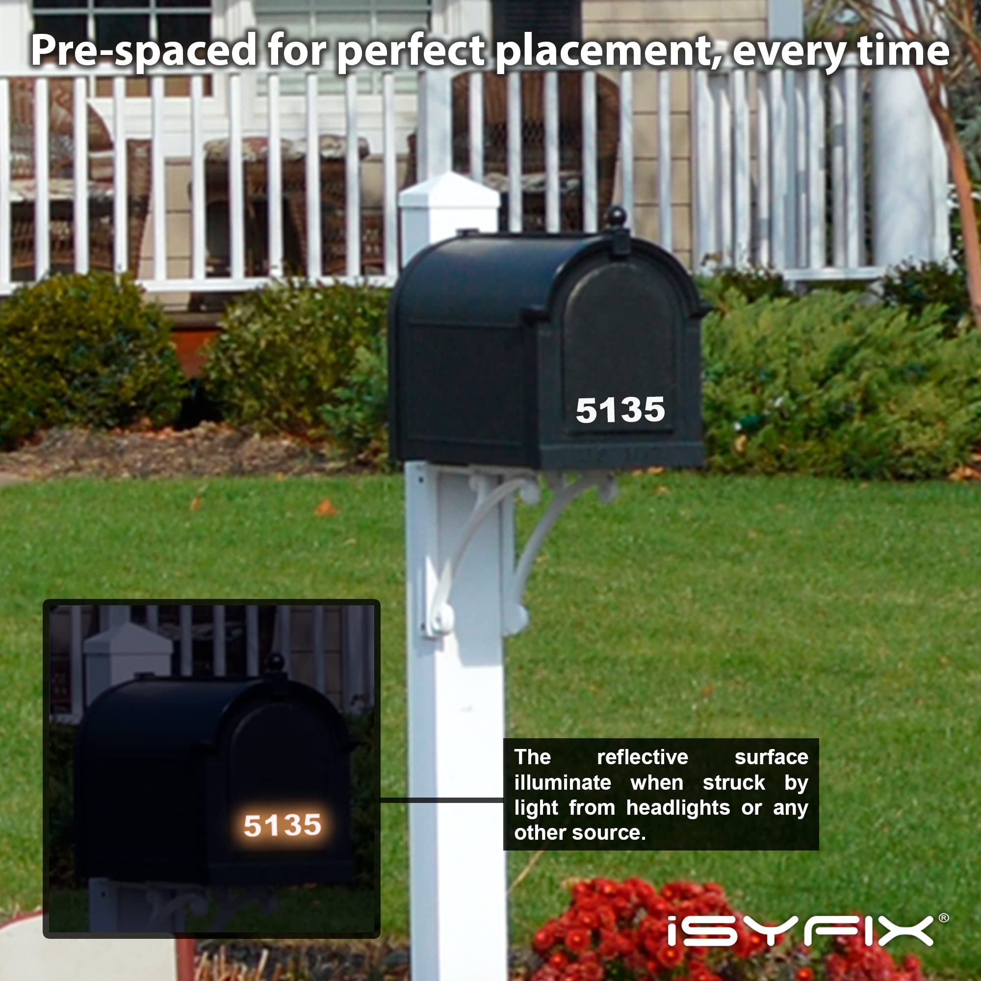 Snapklik.com : iSYFIX Reflective Vinyl Numbers Stickers 1.5 Inch Self ...