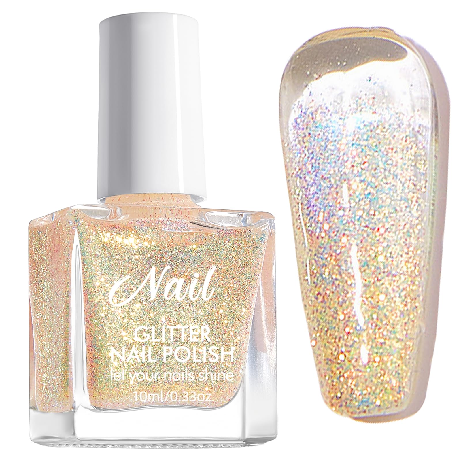 Sparkly Nail Polish - Gold Glitter Nail Polish - Reflective Sparkle ...