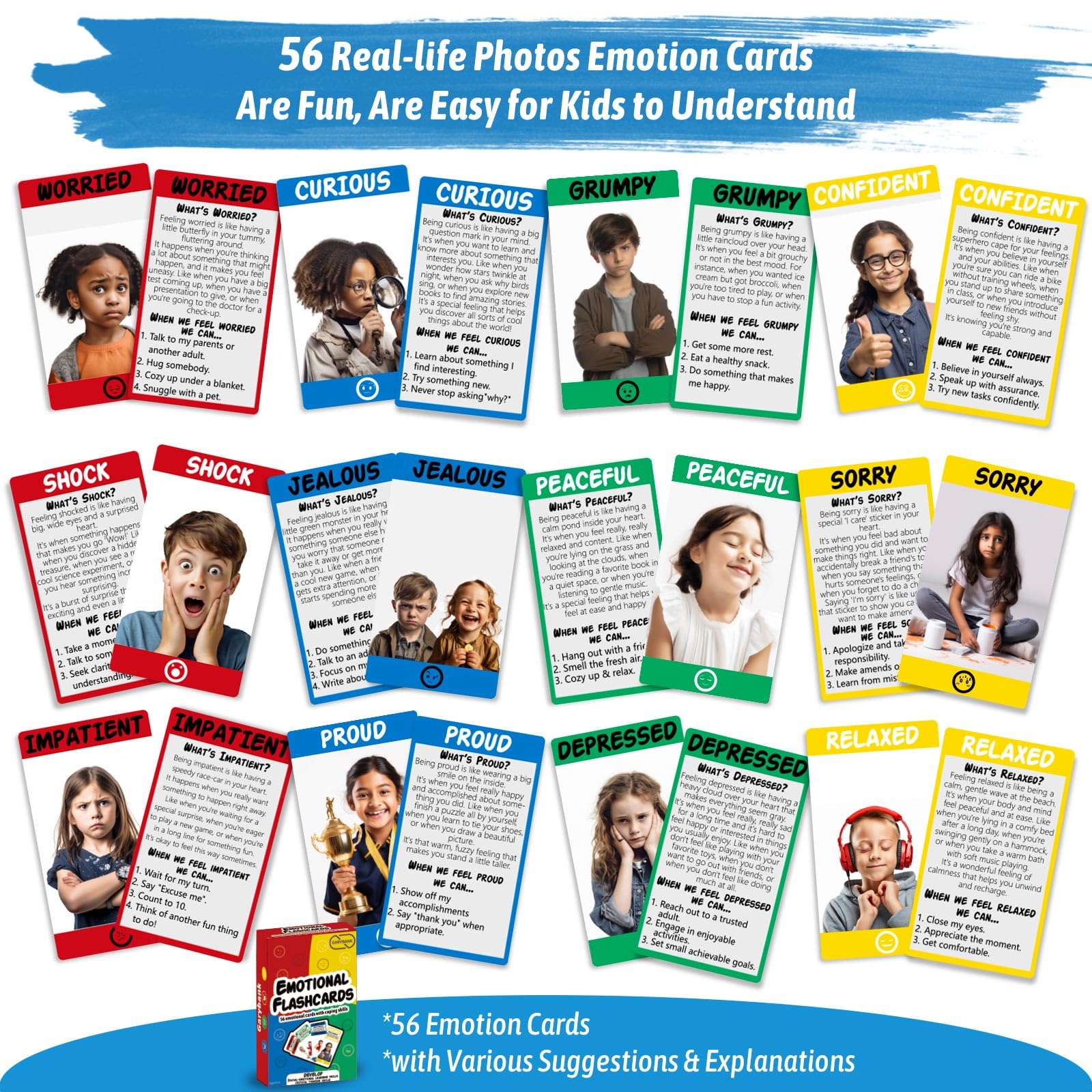 Snapklik.com : Garybank Emotion Cards - 56 Social Emotions Flashcards ...