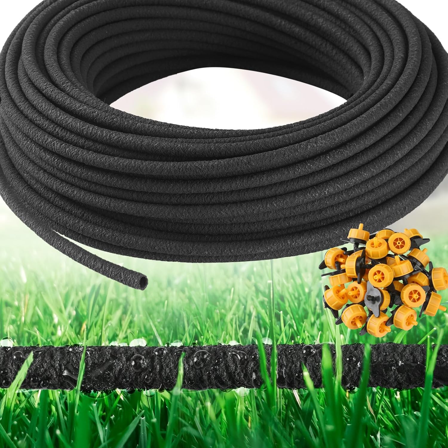 Amazon.com : Sasylvia 100 ft 1/4 in Drip Irrigation Tubing Soaker Hose ...