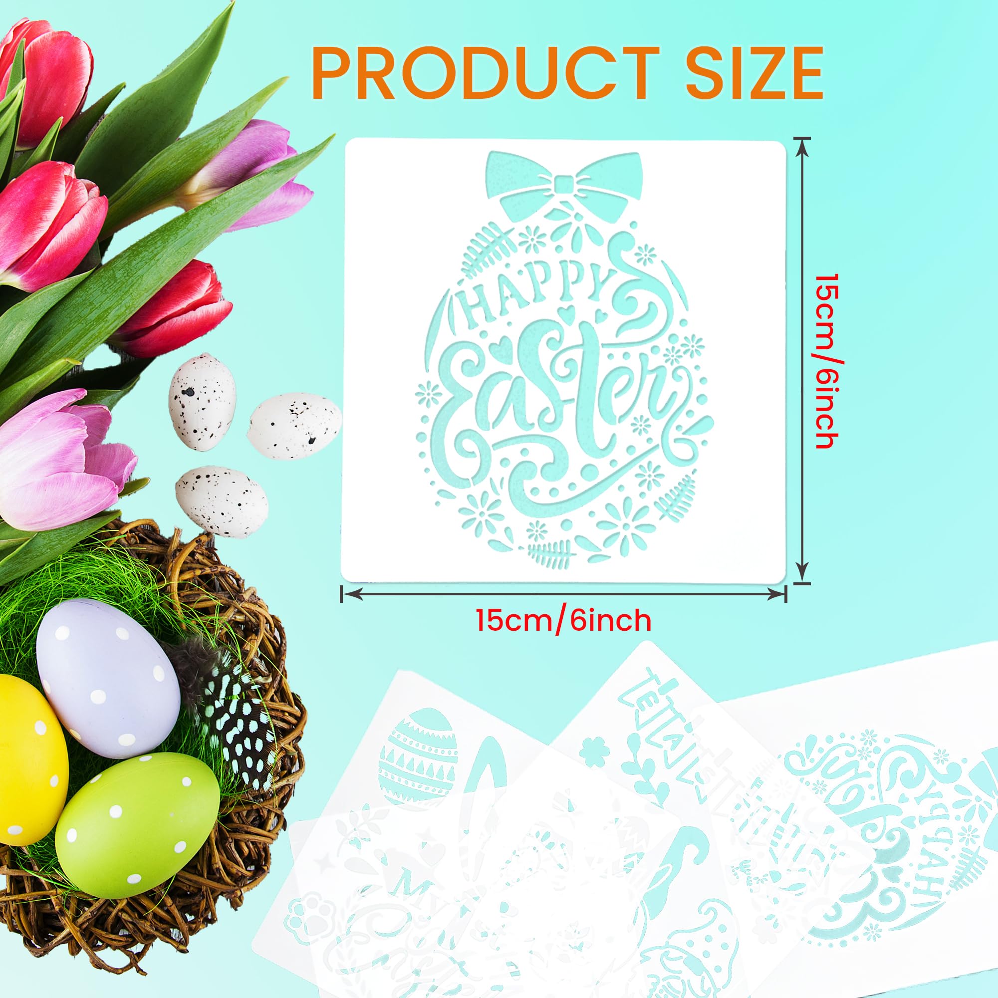 Snapklik.com : Daomong Easter Stencil Reusable Easter Bunny Stencils ...