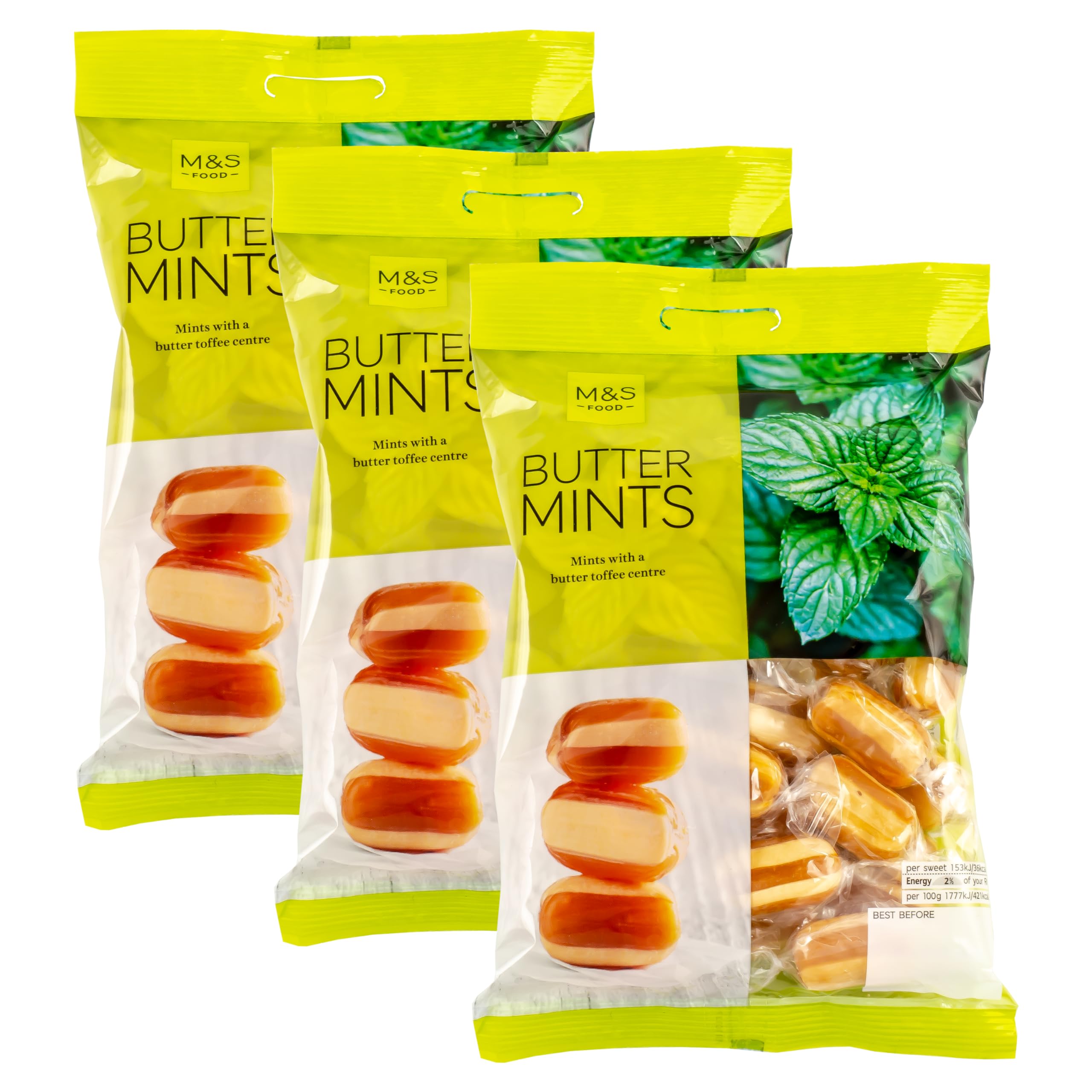 Generic M&S Butter Mints, Traditional Hard Boiled Mint Sweets With a ...