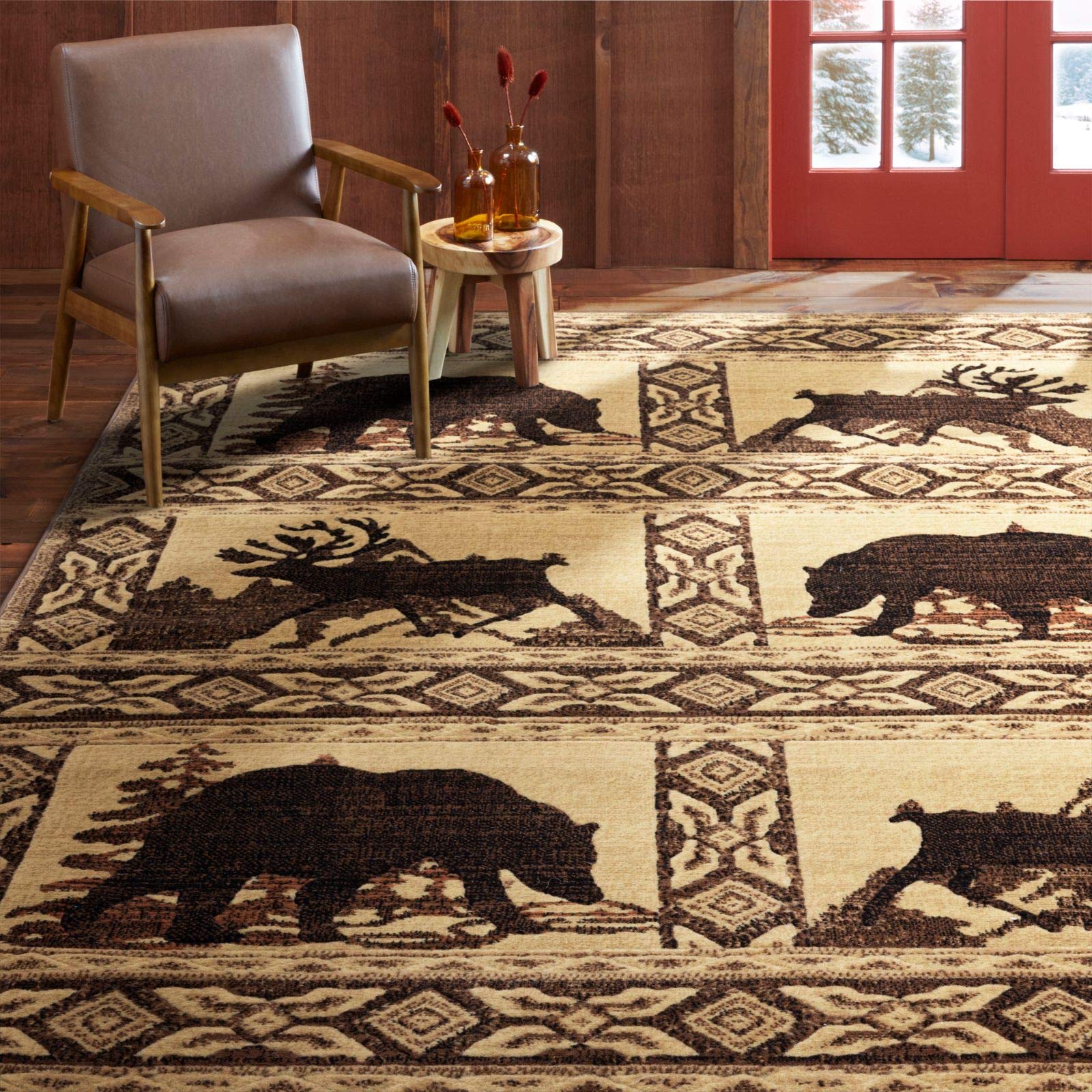 Snapklik.com : Home Dynamix Buffalo Elk Rustic Area Rug