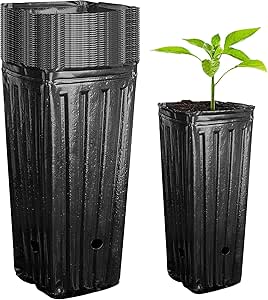 20Pcs Tall Tree Pots,Plastic Deep Nursery Treepots,20cm/7.8inch Tall ...
