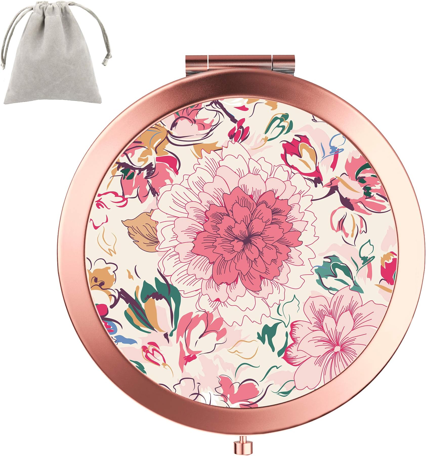Amazon.com: Goshentech Retro Metal Compact Mirror Travel Portable ...