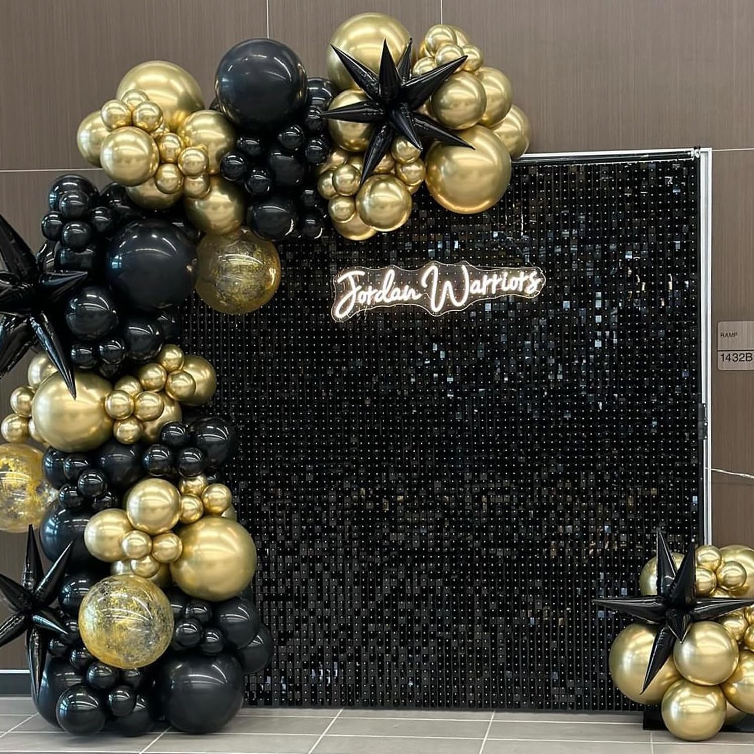 Amazon.com : Black Shimmer Wall Backdrop Panel,Wedding Decorations ...