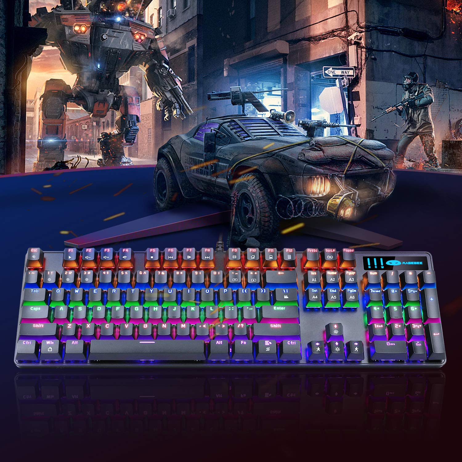 Buy Mechanical Gaming Keyboard and Mouse Combo, MageGee MK-Storm 104 ...