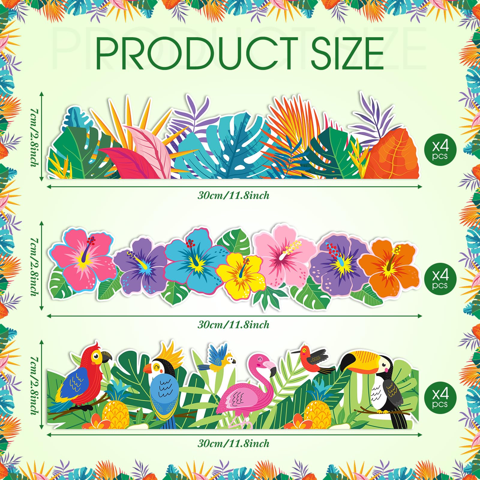 Snapklik.com : 12 Pcs Tropical Magnetic Border Summer Bulletin Board ...
