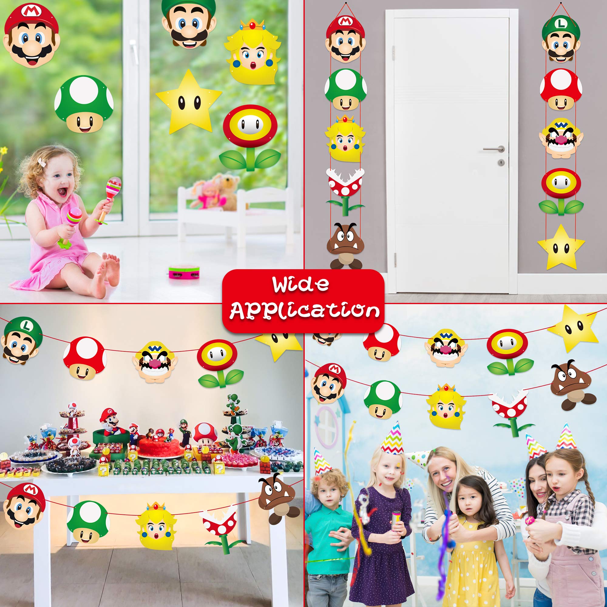 Buy Mario Door Sign Banner Decoration for Outdoor Wario Hanging Porch ...